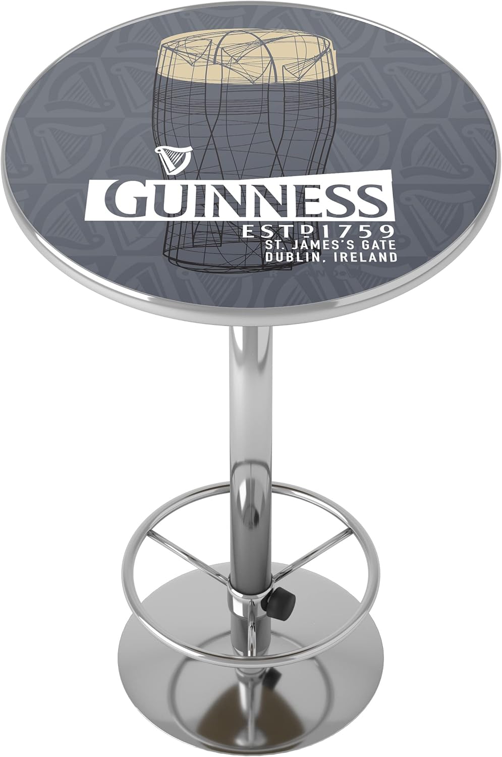Amazon.com: Trademark Gameroom Guinness Line Art Pint Bar Table with ...