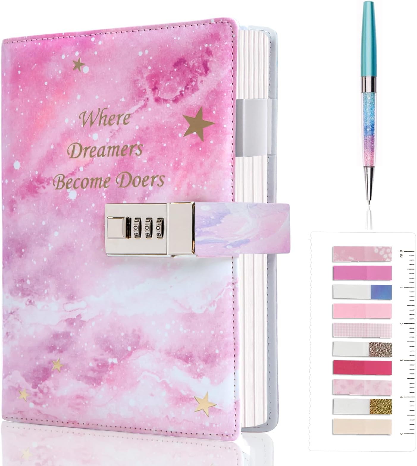 Amazon.com: Kutoda Diary with Lock for girls, 192 Pages College Ruled ...