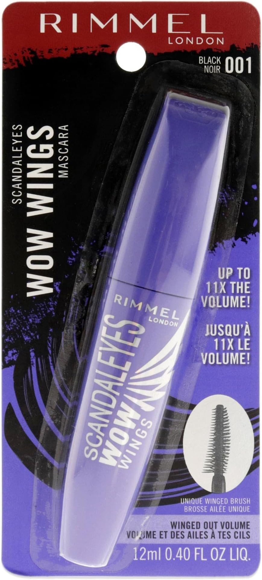 Amazon.com : Rimmel London Scandaleyes Wow Wings Mascara 001 Black 12ml ...