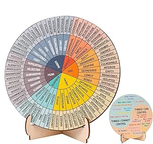 Feelings Wheel - Calming Wheel Chart, Double-Sided Emotions Chart ...
