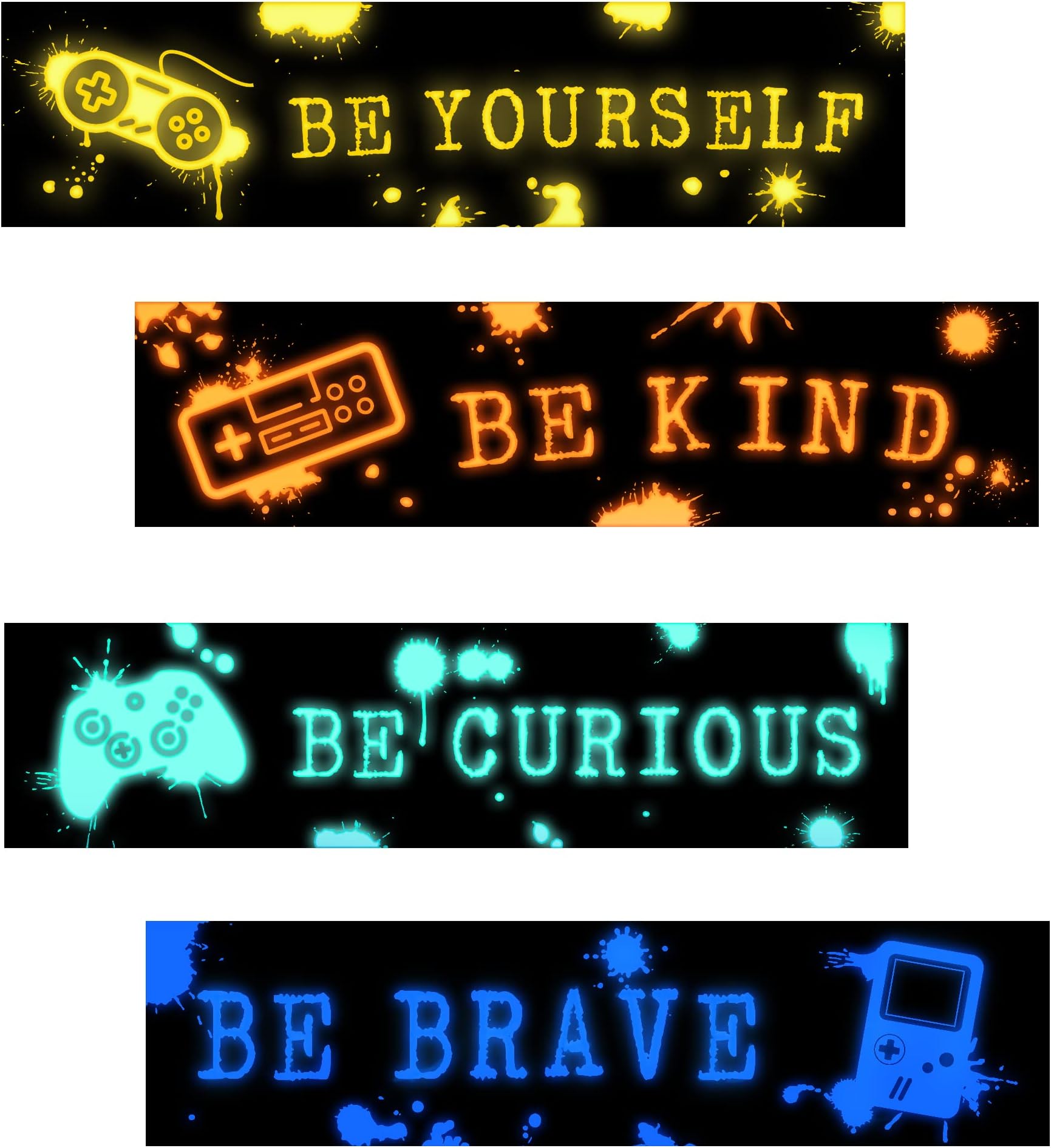 Amazon.com: Game Wall Decals Glow in The Dark Gamer Wall Decals Gaming ...