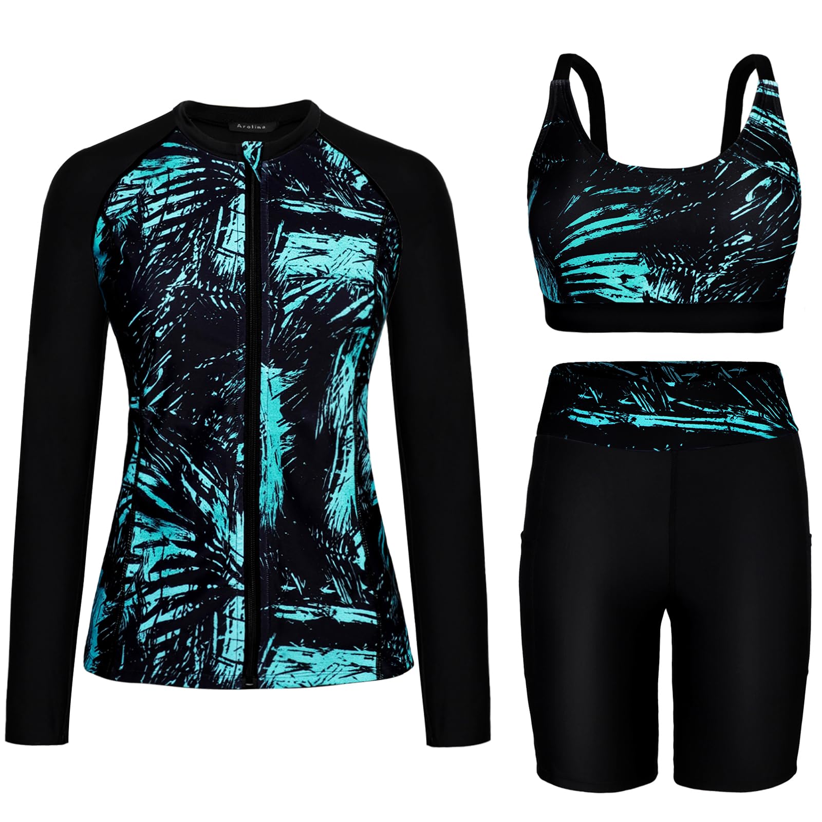 Snapklik.com : Arolina Womens Swimsuits Modest Long Sleeve Bathing ...
