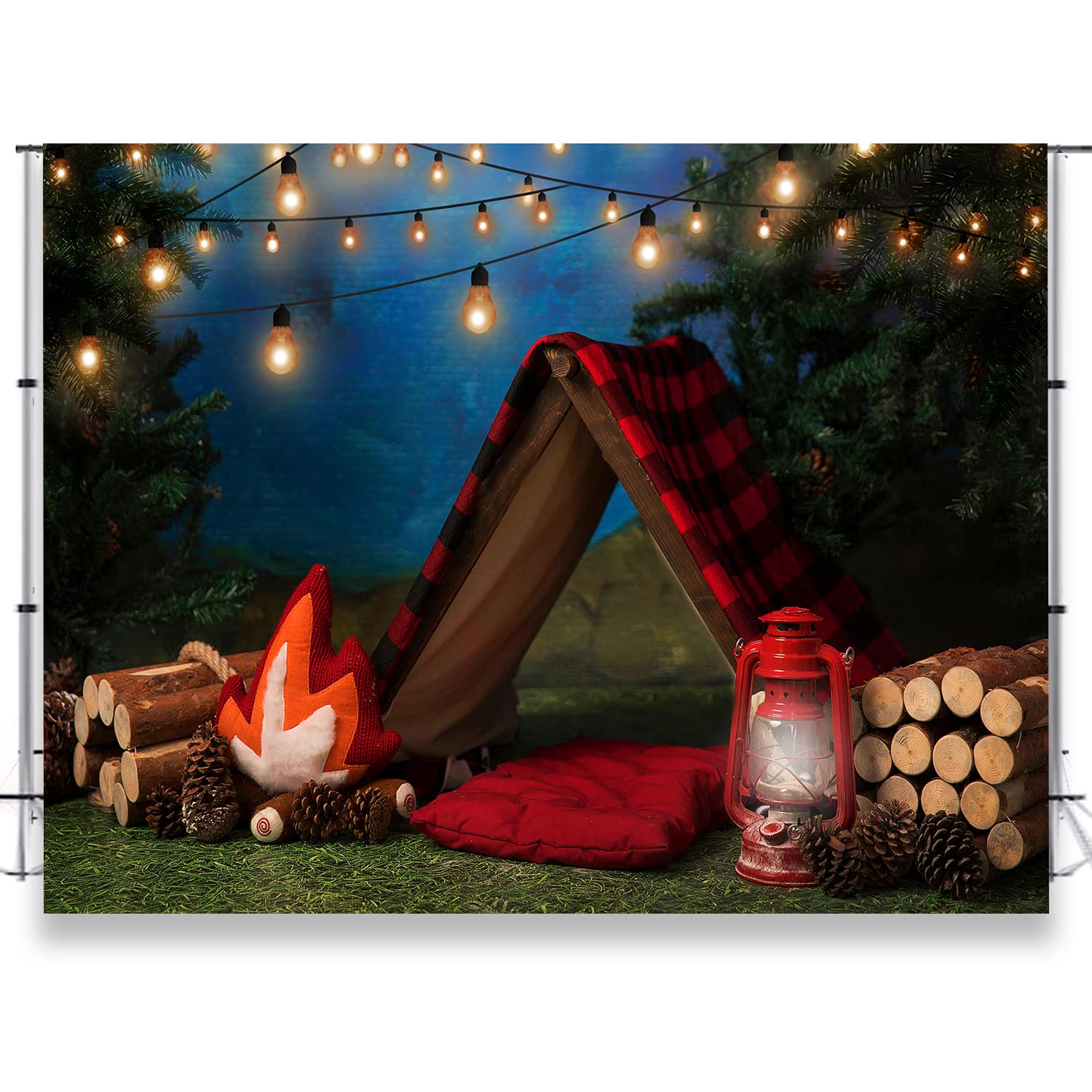 Amazon.com : KUKUSOUL Camping Photo Backdrop 7x5ft Forest Scene Camp ...