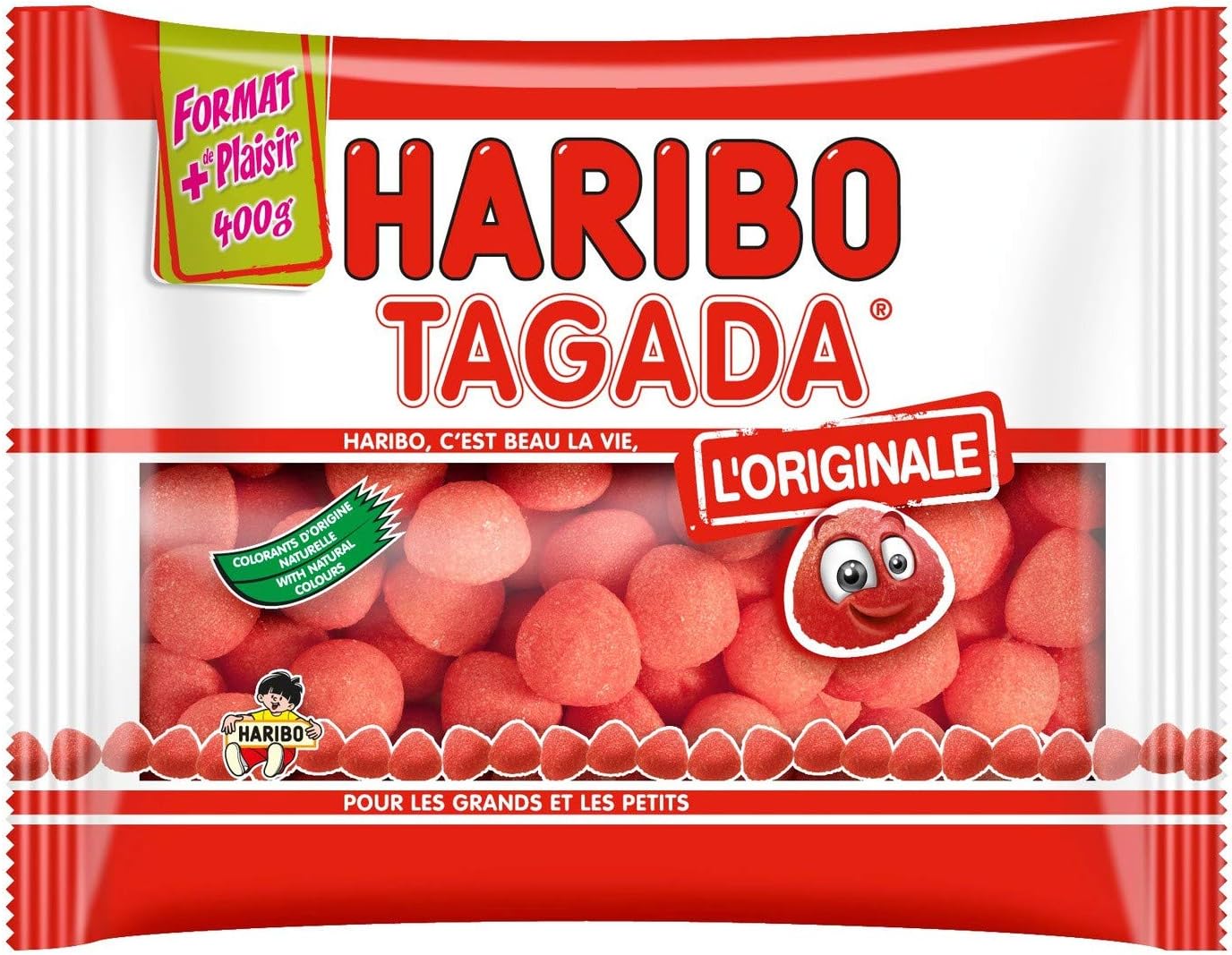 Amazon.com : Haribo Fraise Tagada 400 Grams Candy Bag Imported from ...