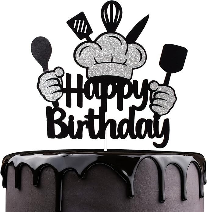 Amazon.com: Chef Happy Birthday Cake Topper - Cooker Happy Birthday ...