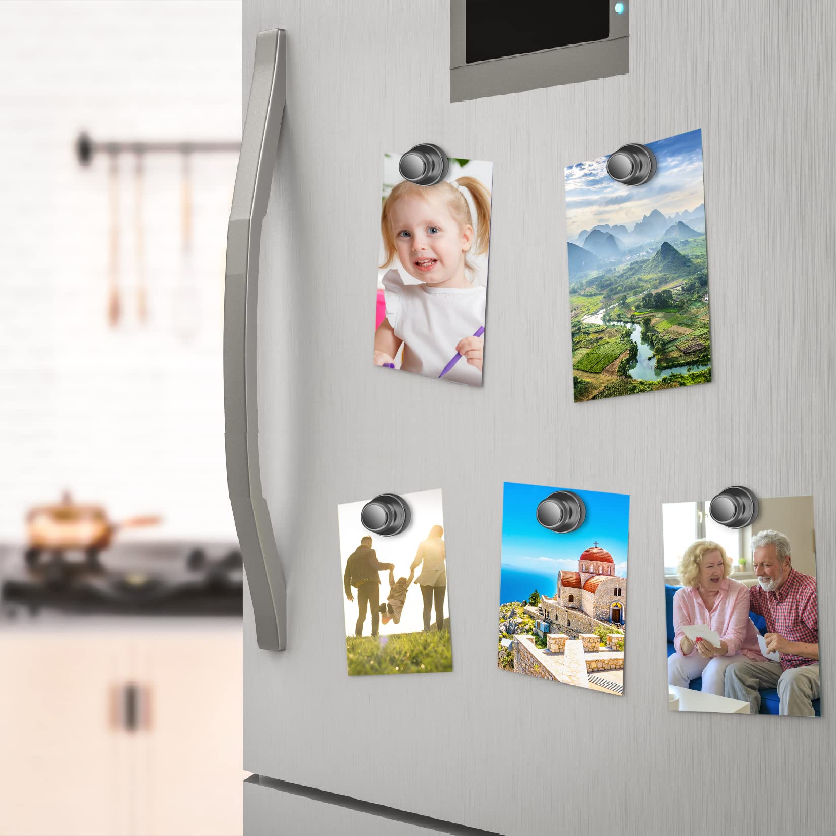 Snapklik.com : 20 Pack Magnetic Push Pins, Black Strong Fridge Magnets ...
