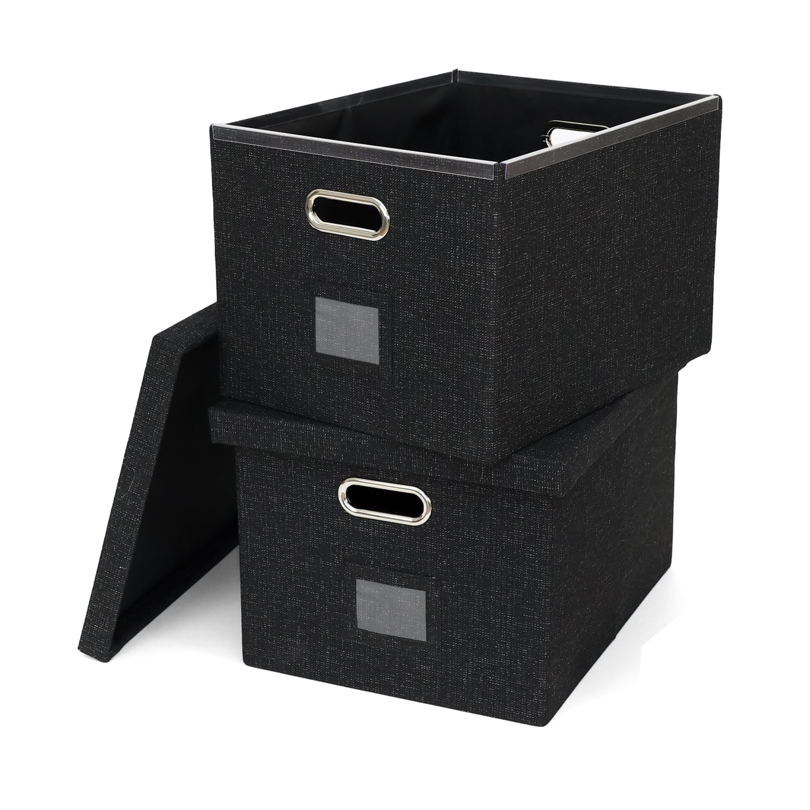 Amazon.com: ORGMASTER File Organizer Box, Collapsible Linen Letter ...