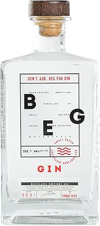 BEG Brazilian Boutique Dry Gin 750ml – Gin com 11 Botânicos, Final Seco ...