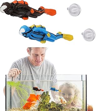 Amazon.com: Funny Fish Tank Decorations,Cute Fish Tank Floating Diver ...