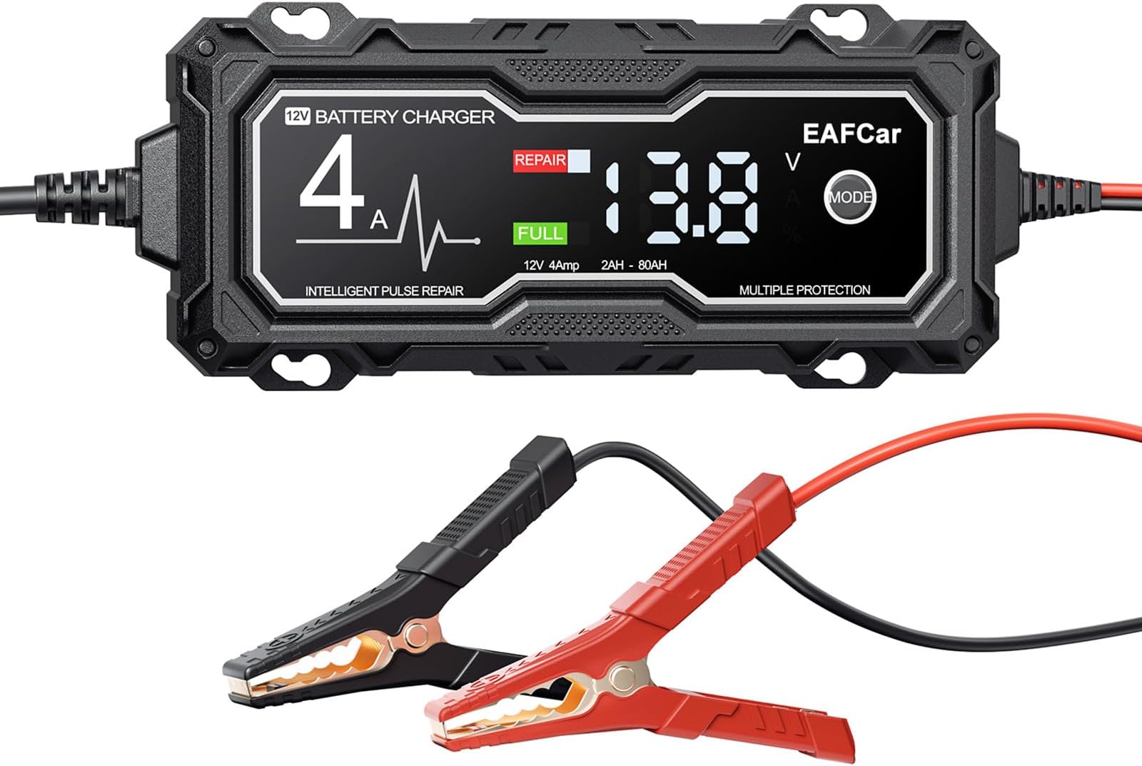 Amazon.com: EAFCar Car Battery Charger 4-Amp, 12V Battery Charger ...