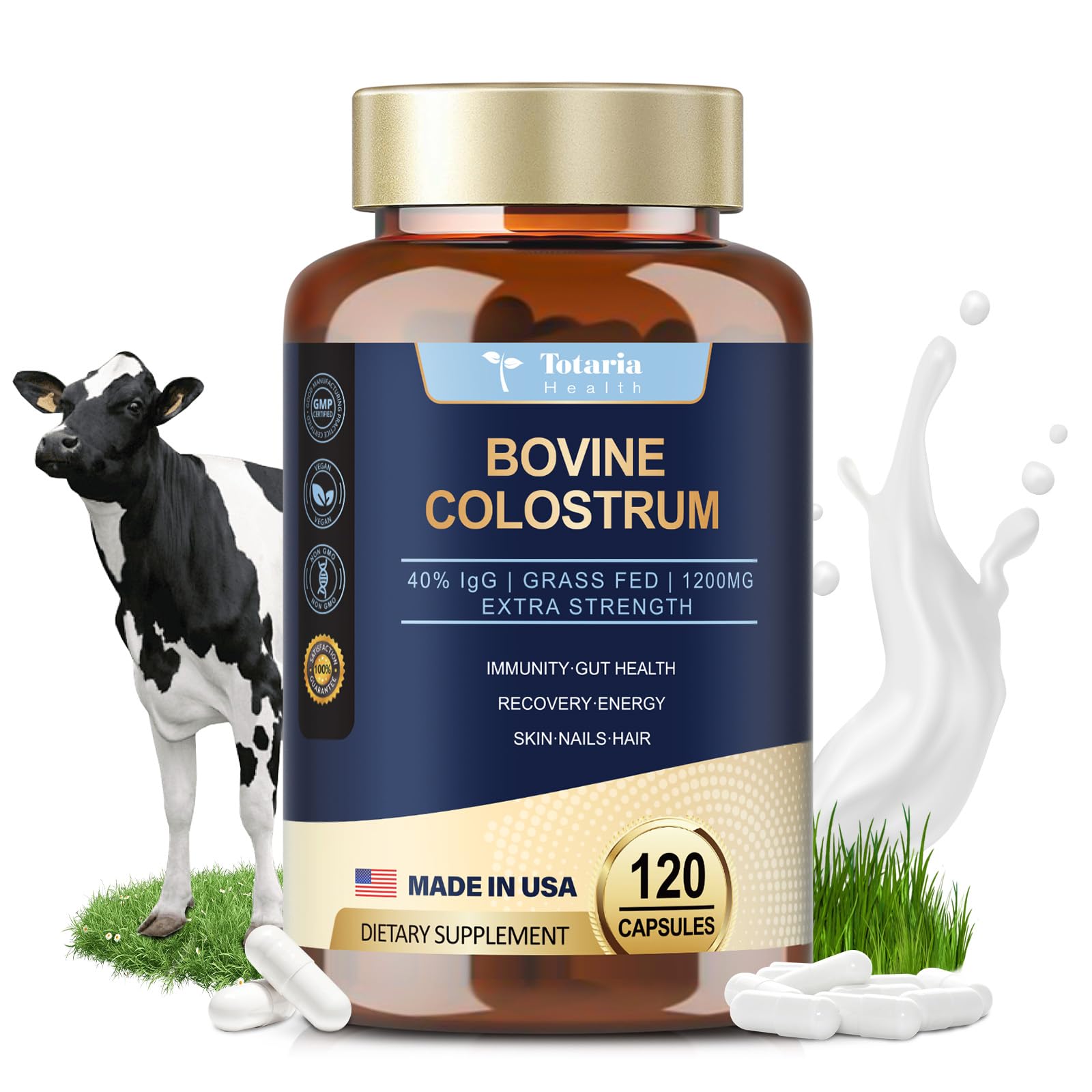 Amazon.com: Totaria Bovine Colostrum Supplement Capsules for Gut Health ...