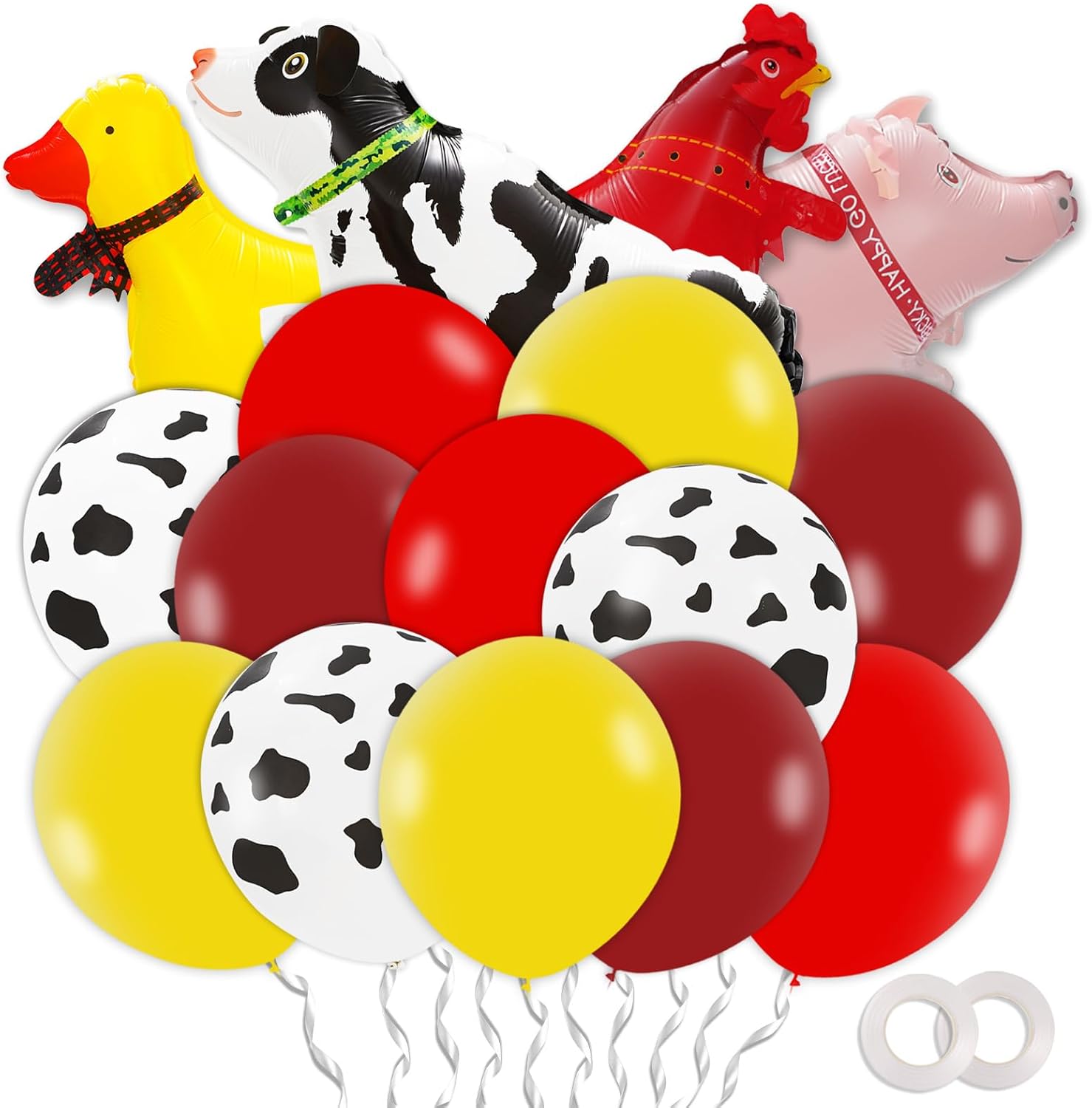 Amazon.com: Whaline 44Pcs Farm Walking Animals Balloons with 2 Rolls ...