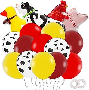 Amazon.com: Whaline 44Pcs Farm Walking Animals Balloons with 2 Rolls ...