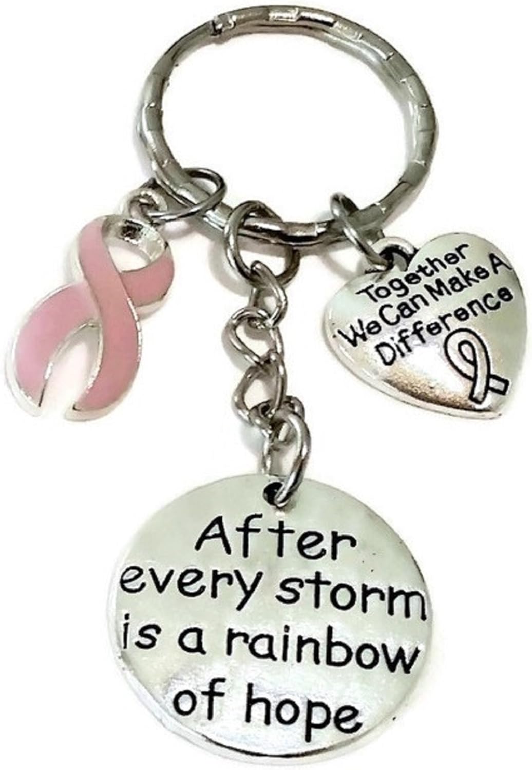 Pink Ribbon Keychain, Breast Cancer Awareness Keychain, Cancer ...