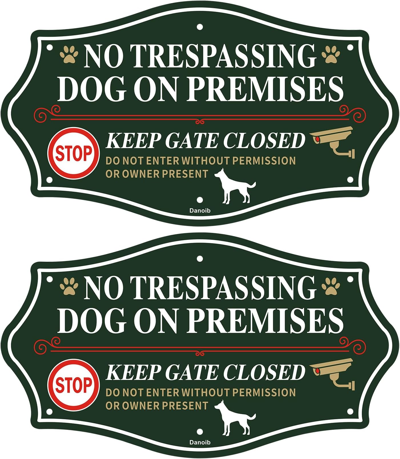 Amazon.com: Phyabe 2 Pack No Trespassing Dog On Premises Keep Gate Shut ...