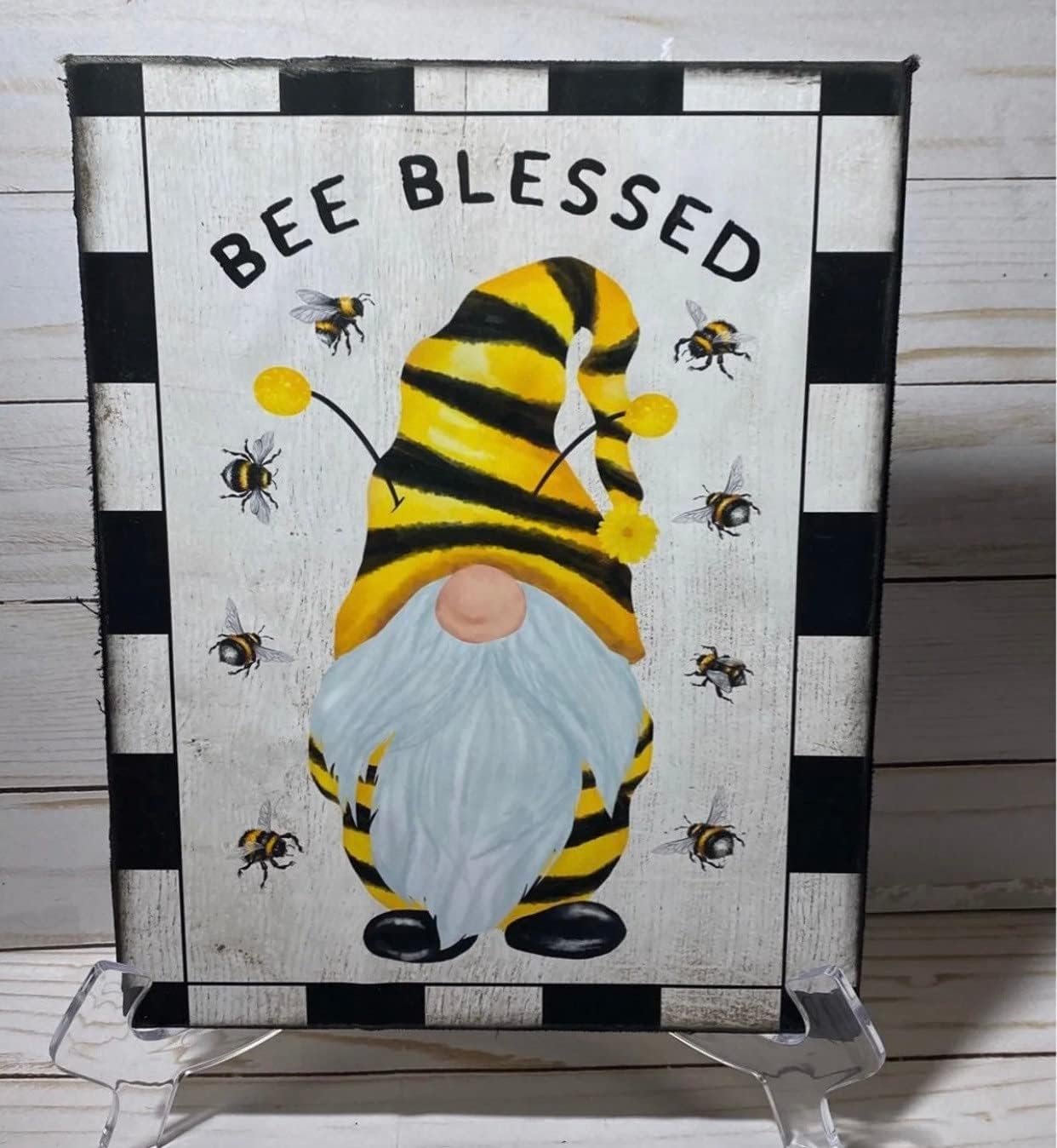 Amazon.com: Bumble Bee Gnome Sign, Honey Bee Signs, Gnome Bee Home ...