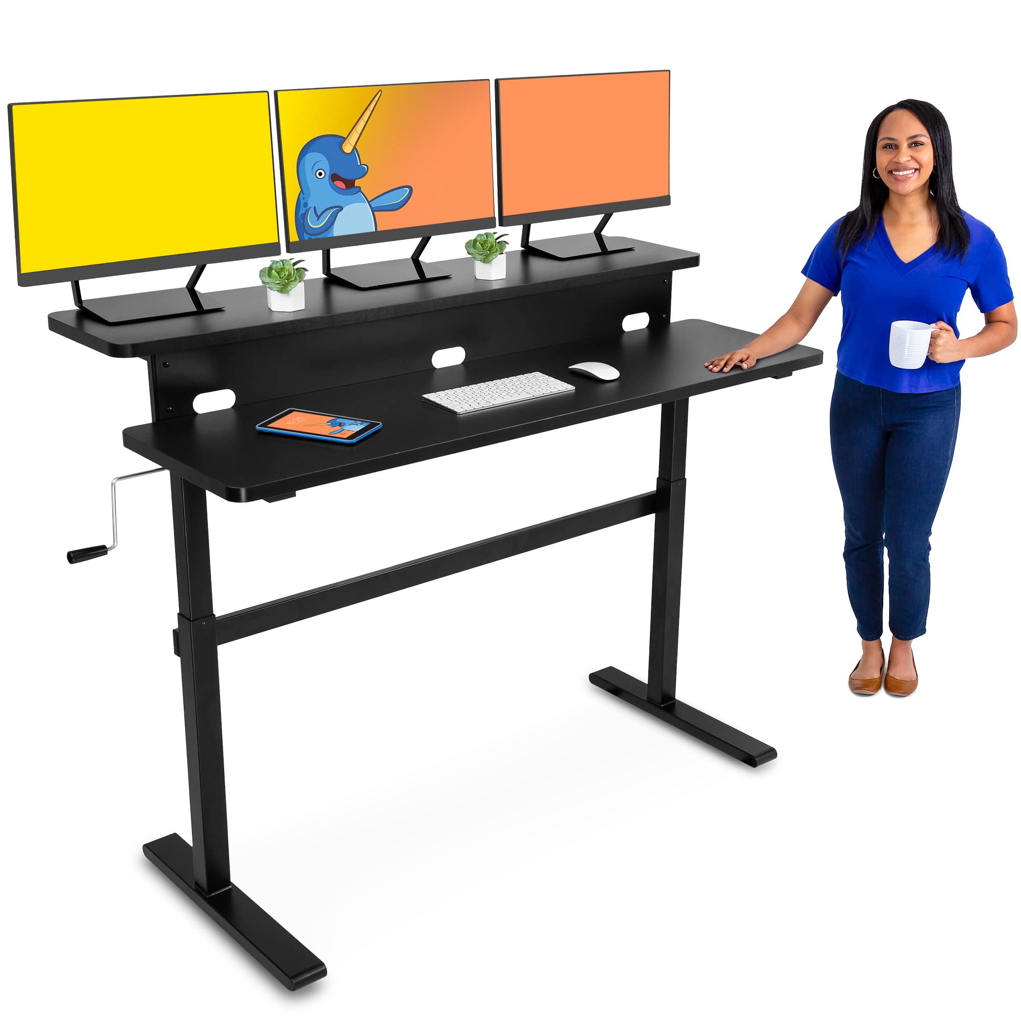 Buy Stand SteadyTranzendesk 55 Inch Dual Level Standing Desk With Buy Stand SteadyTranzendesk 55 Inch Dual Level Standing Desk With