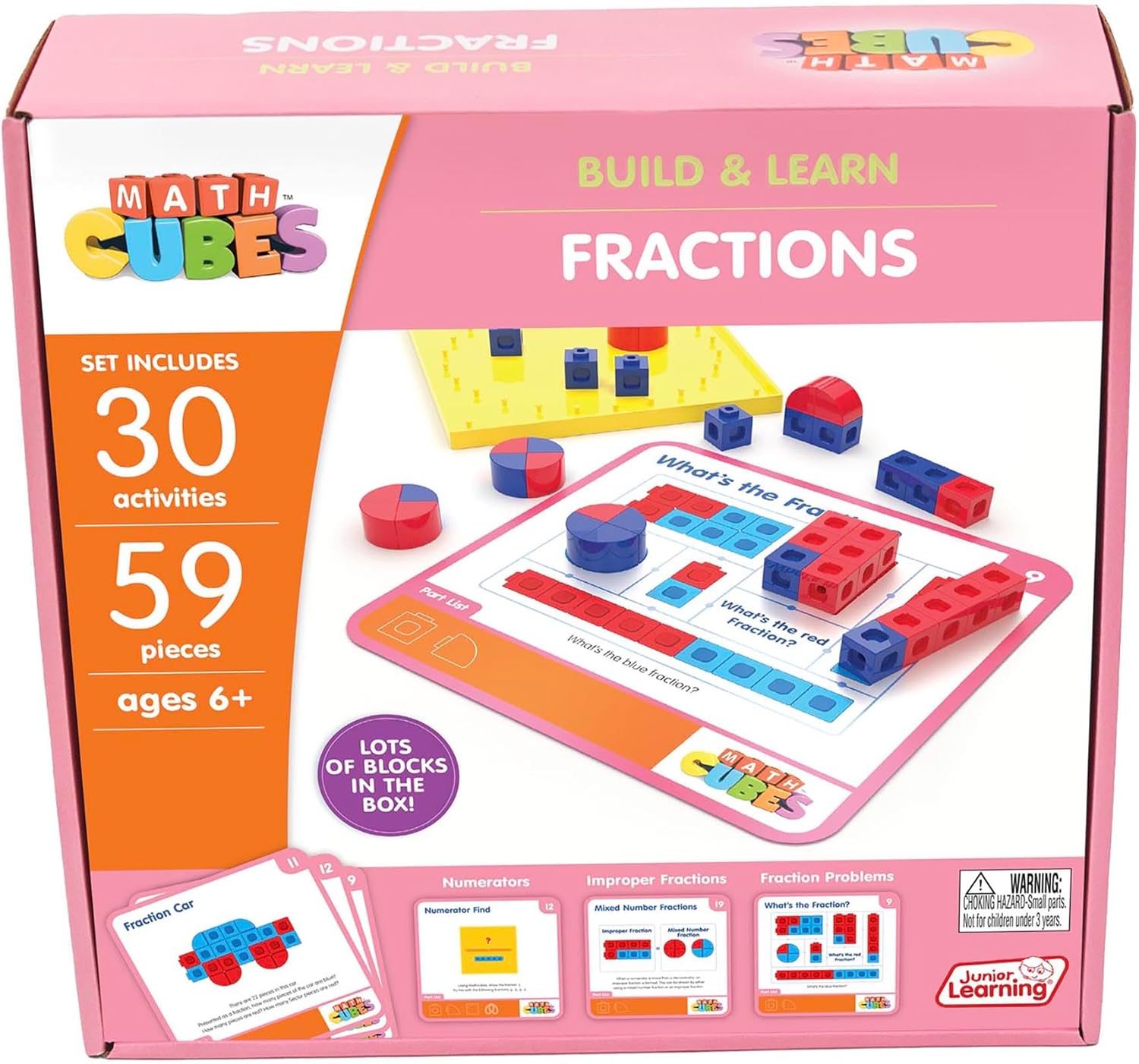 Amazon.com: Junior Learning: Mathcubes - Fractions - 30 Activity Set ...