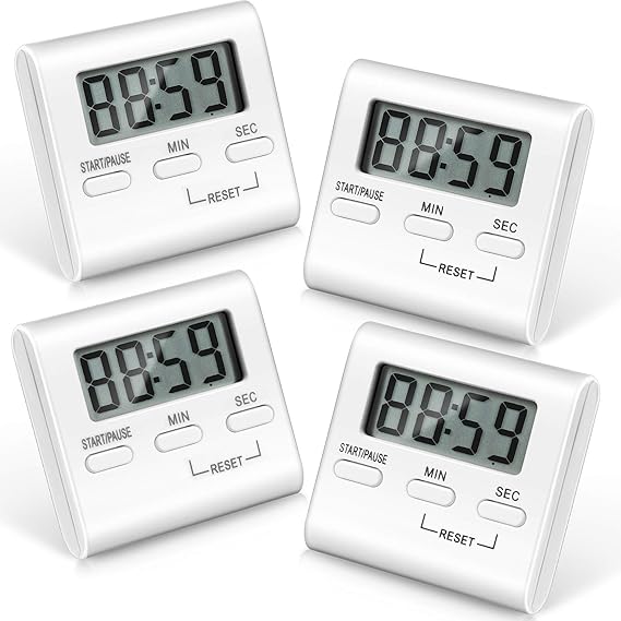 4 Pieces Timers, Kitchen Timer for Cooking, Digital Kitchen Cooking ...