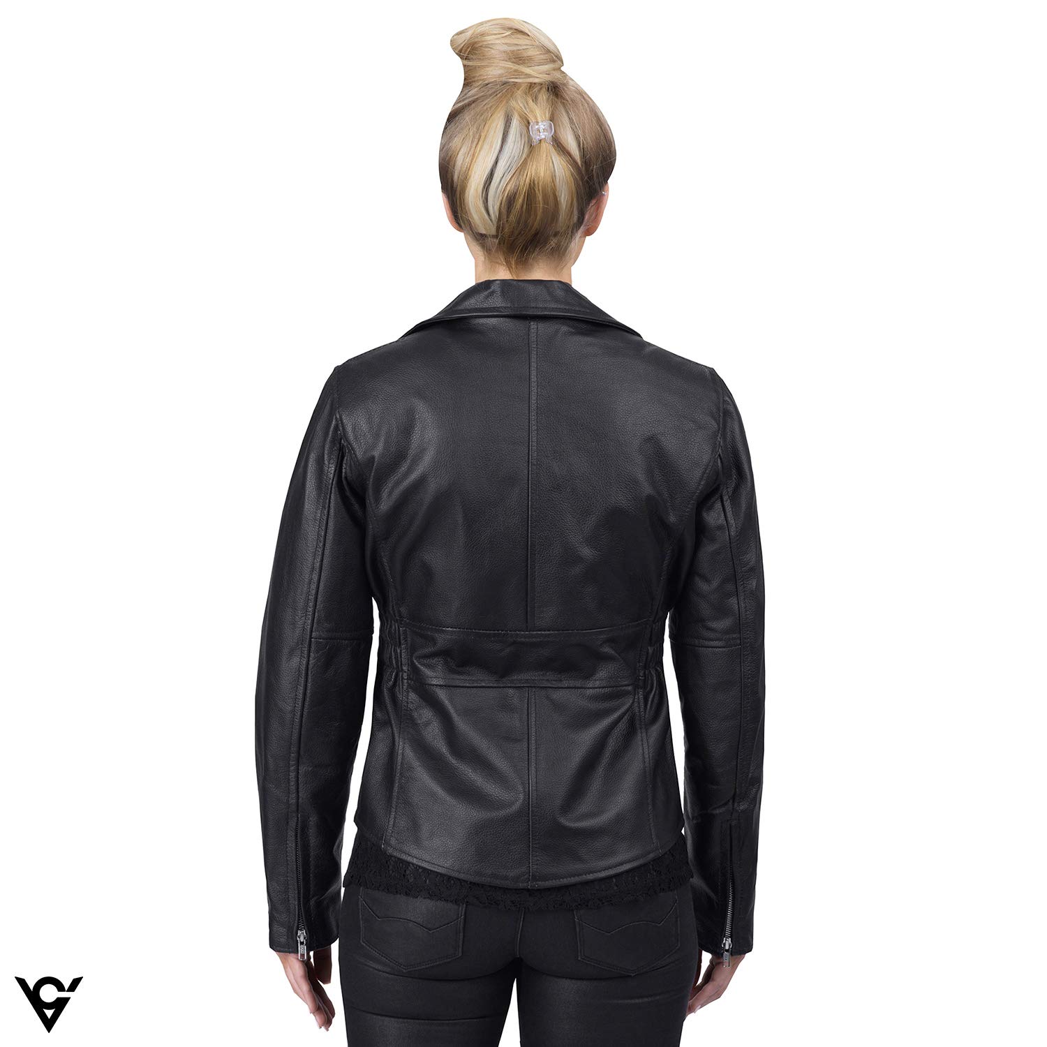 Snapklik.com : Viking Cycle Classic Cruise Cowhide Motorcycle Leather Biker Jacket For Women