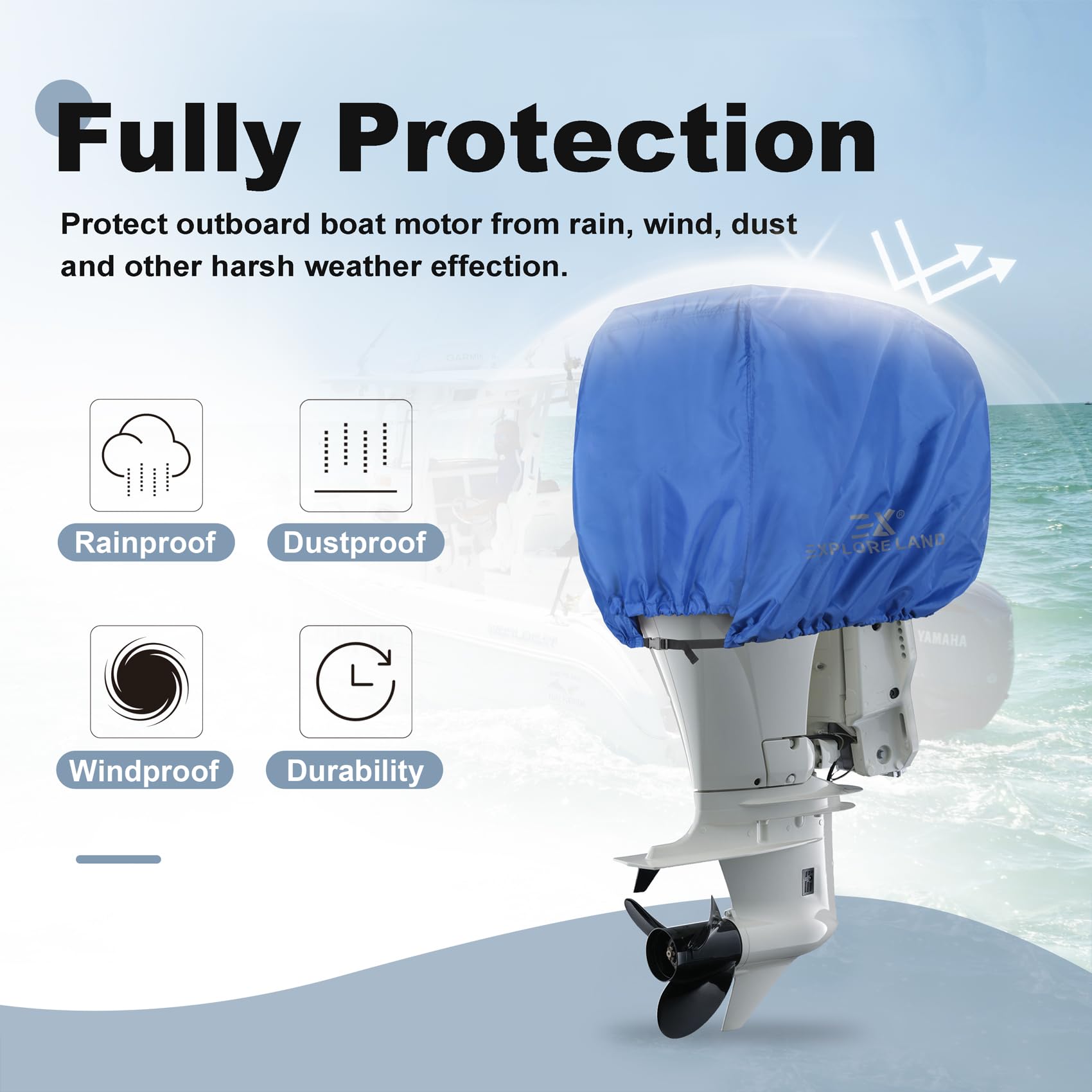 Snapklik.com : Explore Land Outboard Motor Cover - Waterproof 600D ...