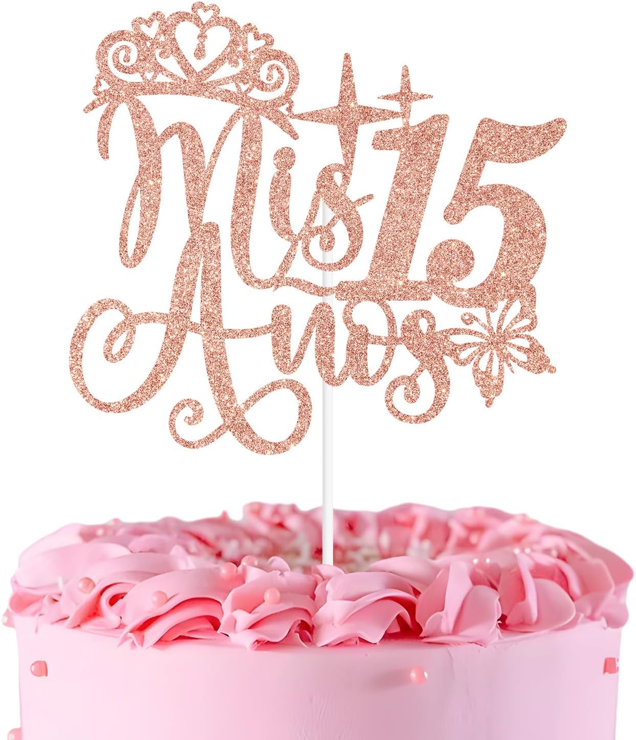 Amazon.com: Mis Quince 15 Cake Topper, Mis Años 15 Cake Decor, Feliz 15 ...