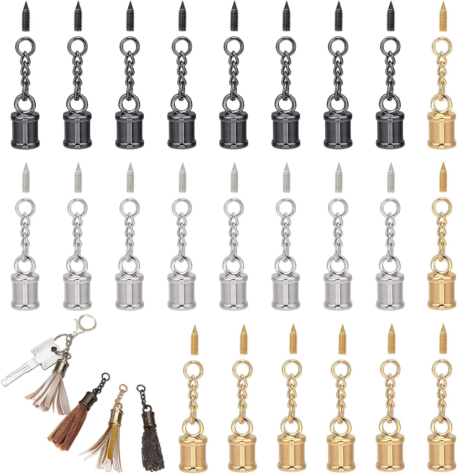 Amazon.com: Aylifu 50pcs Brass Tassel Caps, Leather Ends Caps Glue in ...