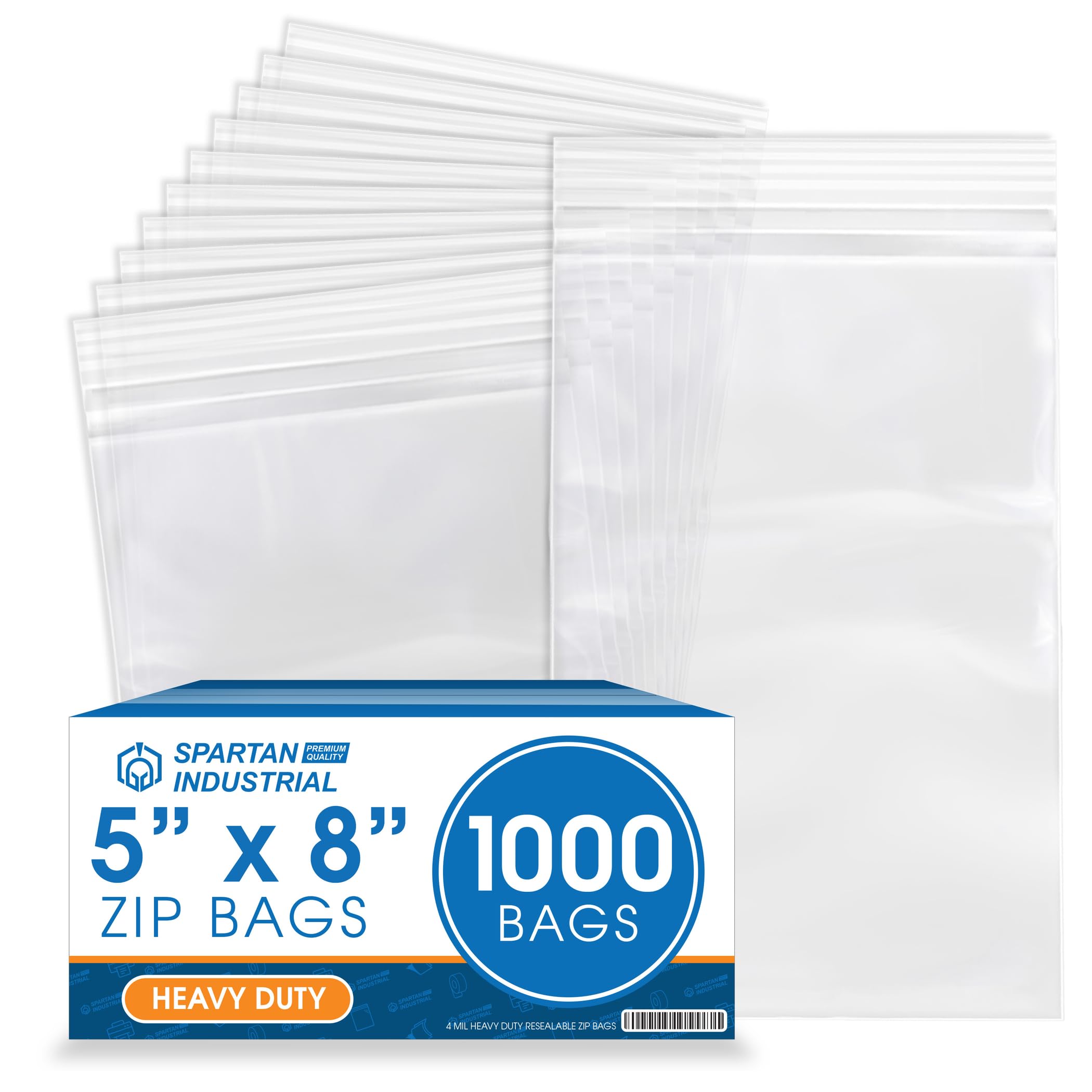 Amazon.com: Spartan Industrial - 5" X 8" Clear Zip Bags (1000 Count ...