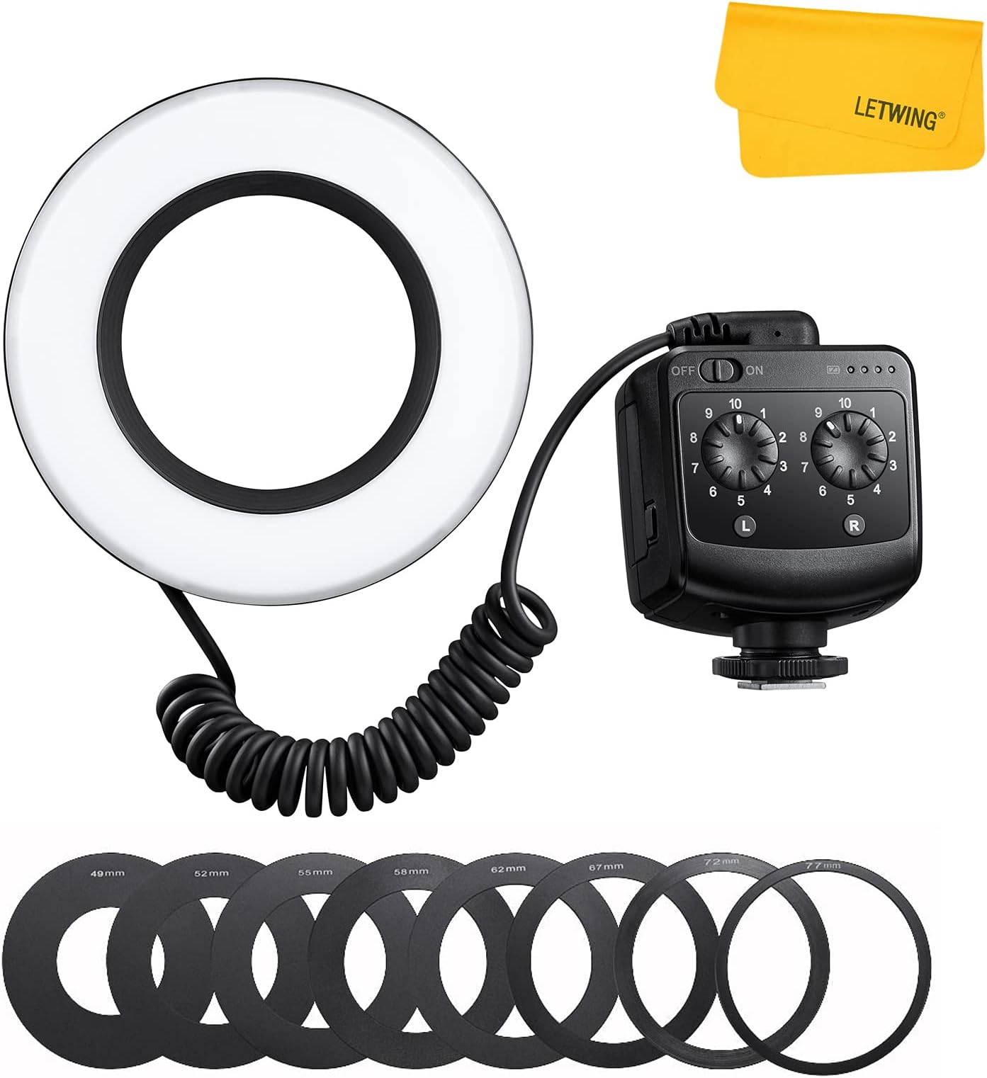 Amazon.com : Godox Ring 72 Macro LED Ring Light with 8 Lens Adapter ...