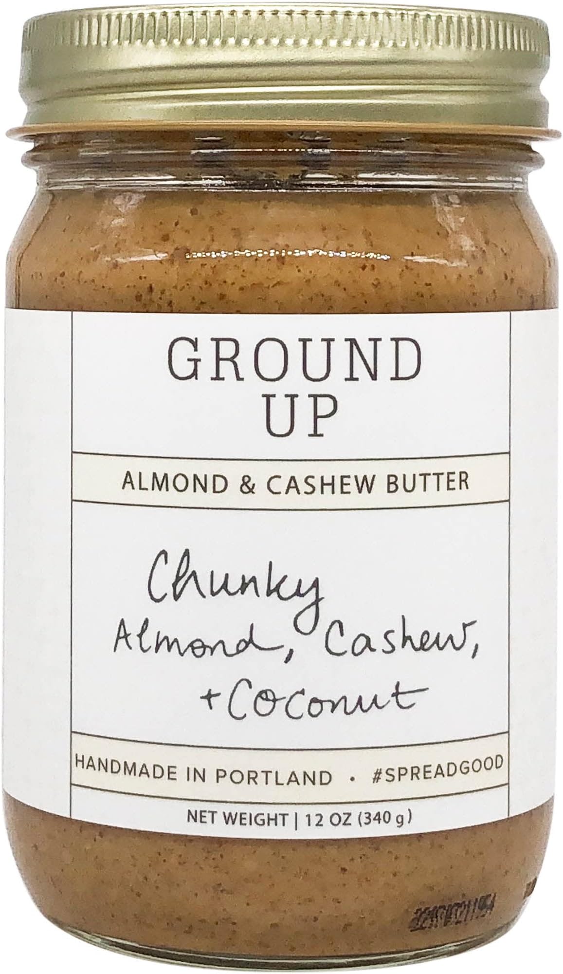 Amazon.com : GROUND UP PDX Nut Butter Almond Cashew Coconut Chunky, 12 ...