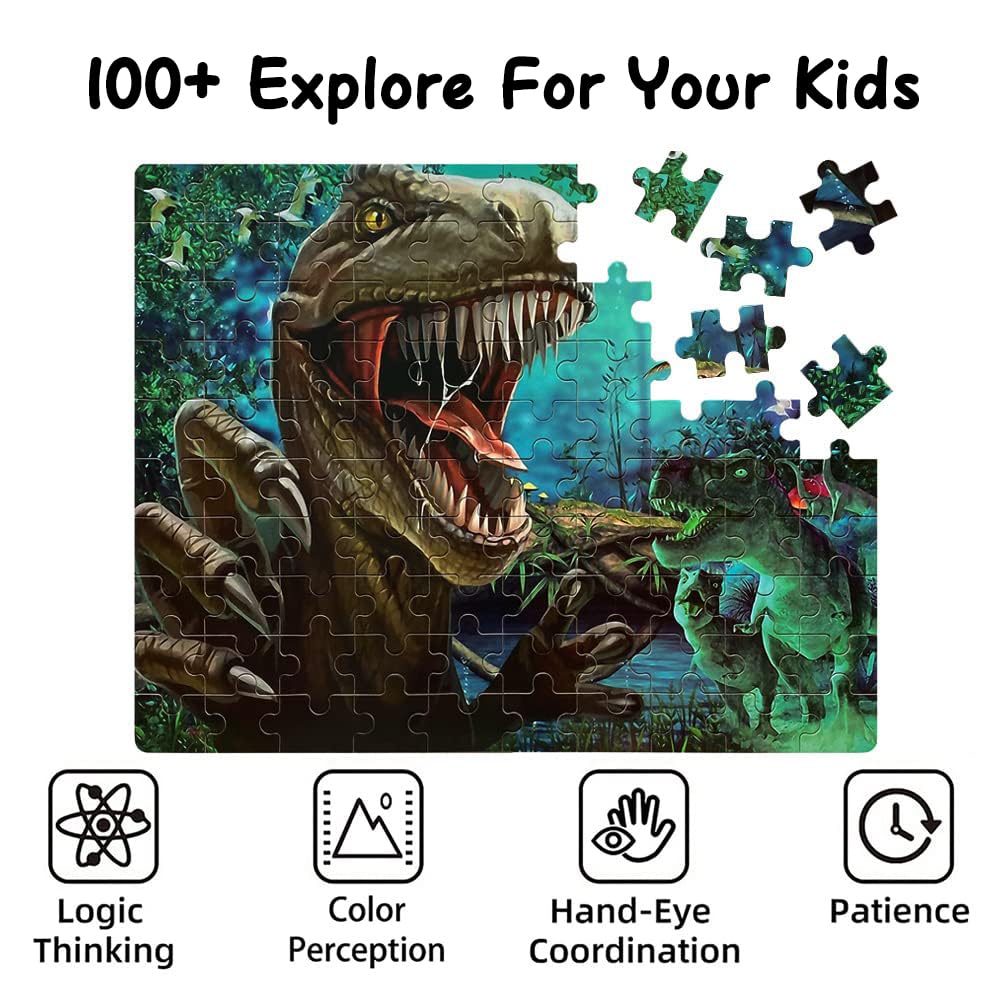 Snapklik.com : 100 Piece Puzzles For Kids Tyrannosaurus Jigsaw Puzzles ...