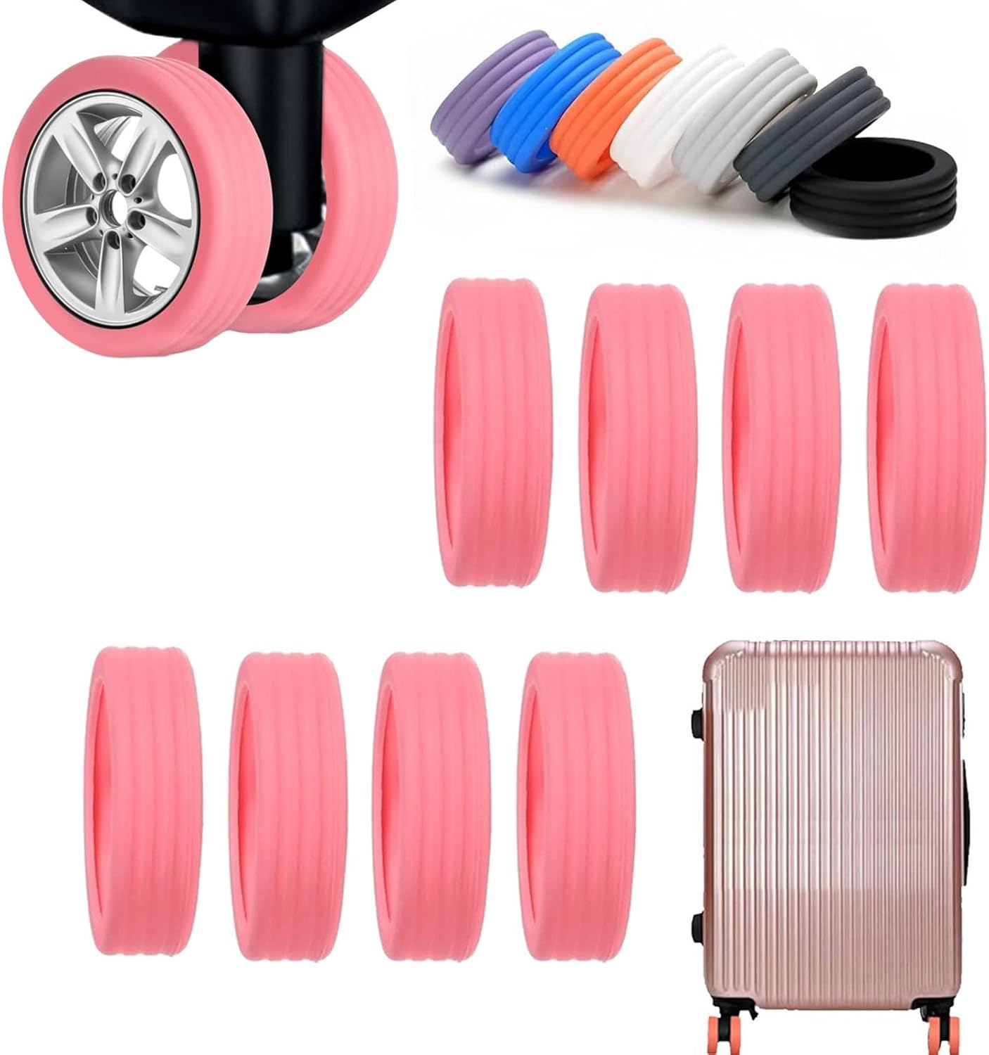 Amazon.com | 8 Pcs Luggage Compartment Wheel Protection Cover - Luggage ...