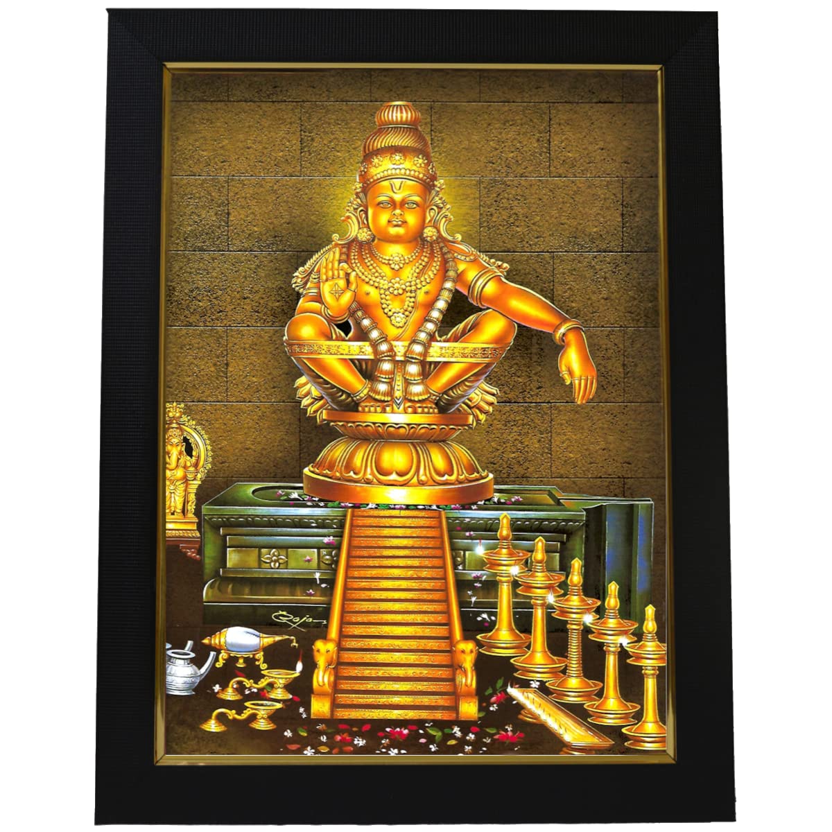 101Temples Sabarimala Swarna Ayyappan Photo Frame for pooja room with ...