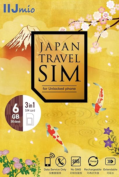 Amazon.co.jp: IIJmio プリペイドSIM 日本 6GB Prepaid SIM Japan Travel SIM for ...