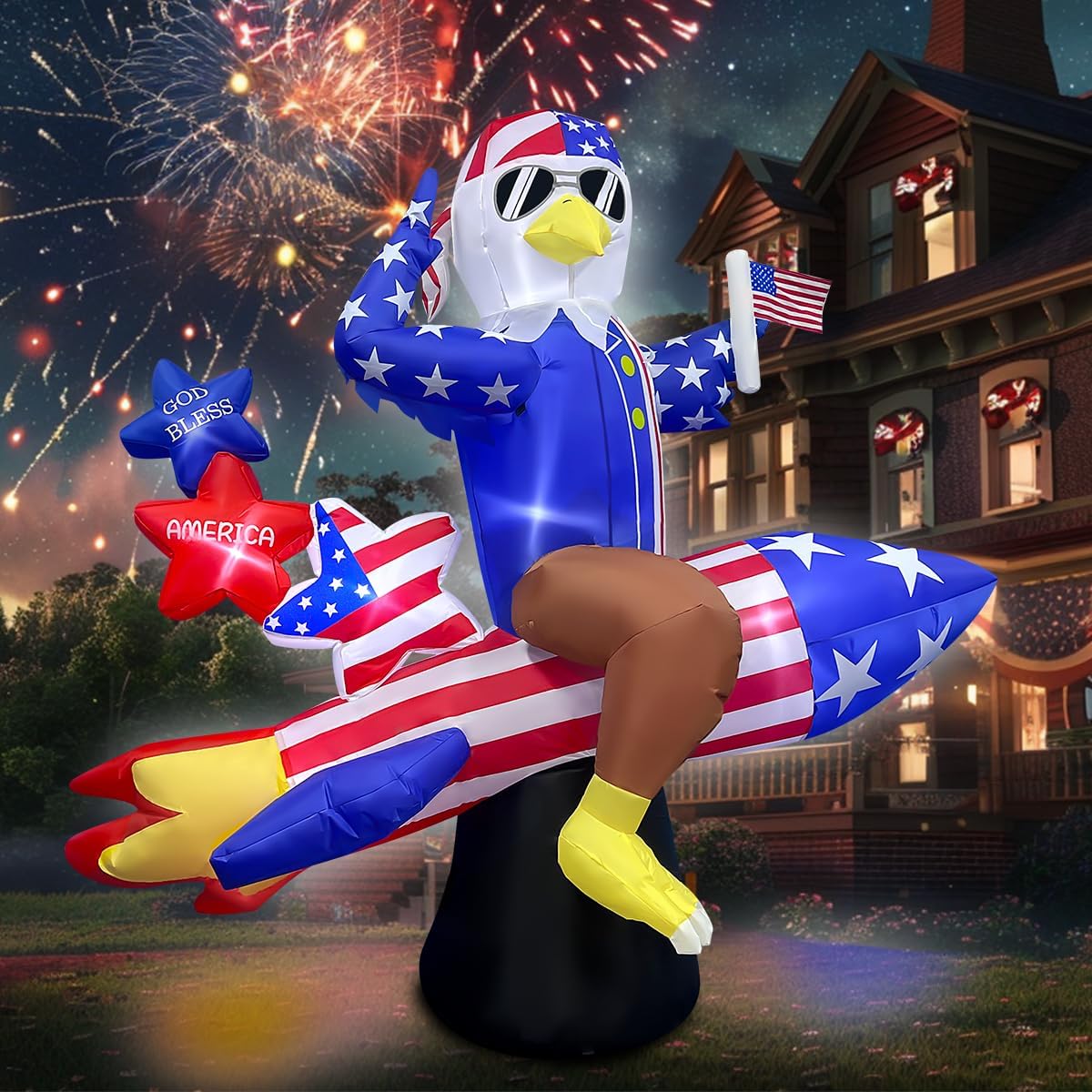 Amazon.com: 6ft Patriotic Independence Day 4th of July Inflatable ...