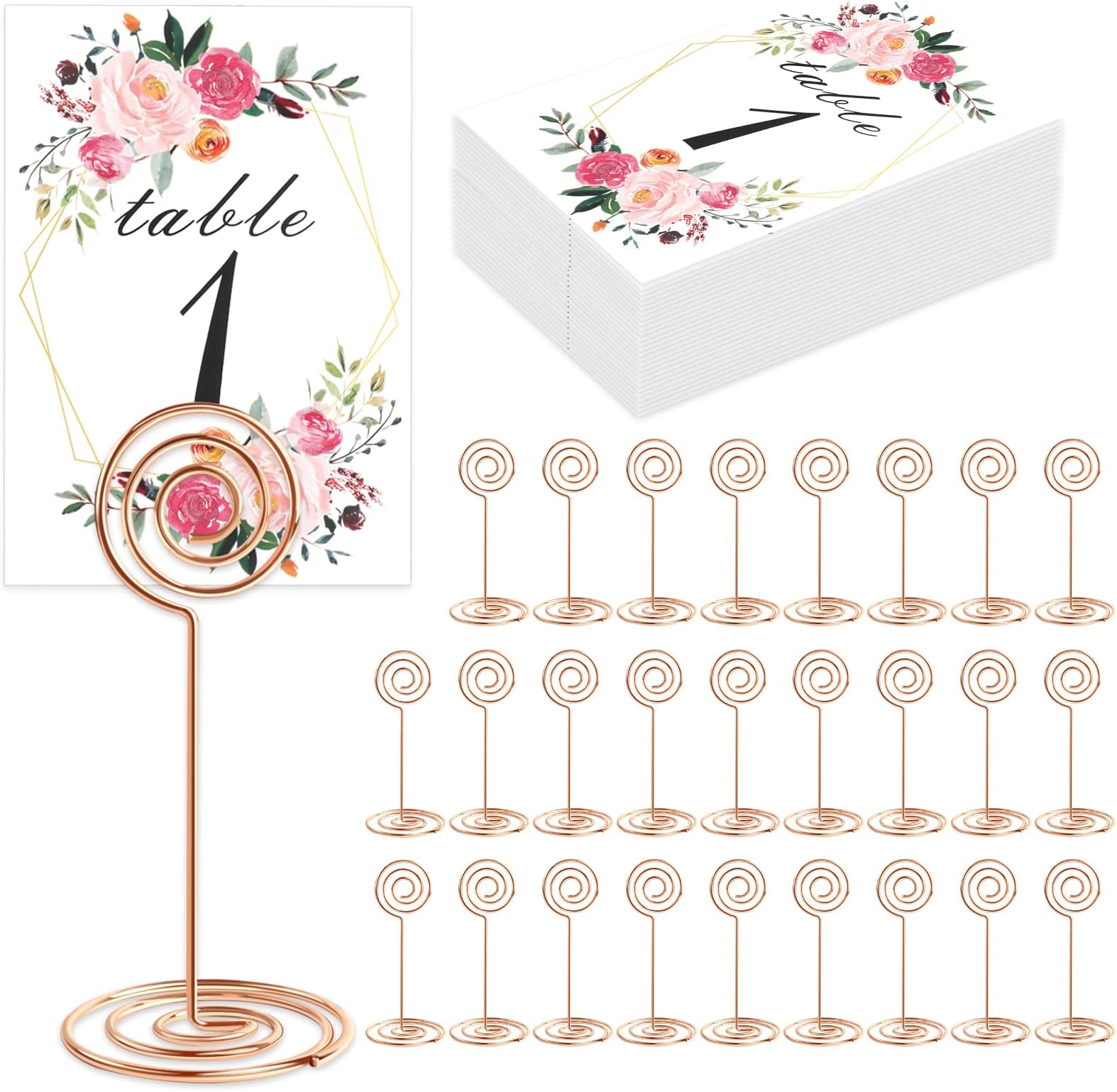 Amazon.com: 26 PCS Table Number Holder - Table Card Holder Stand Wire ...