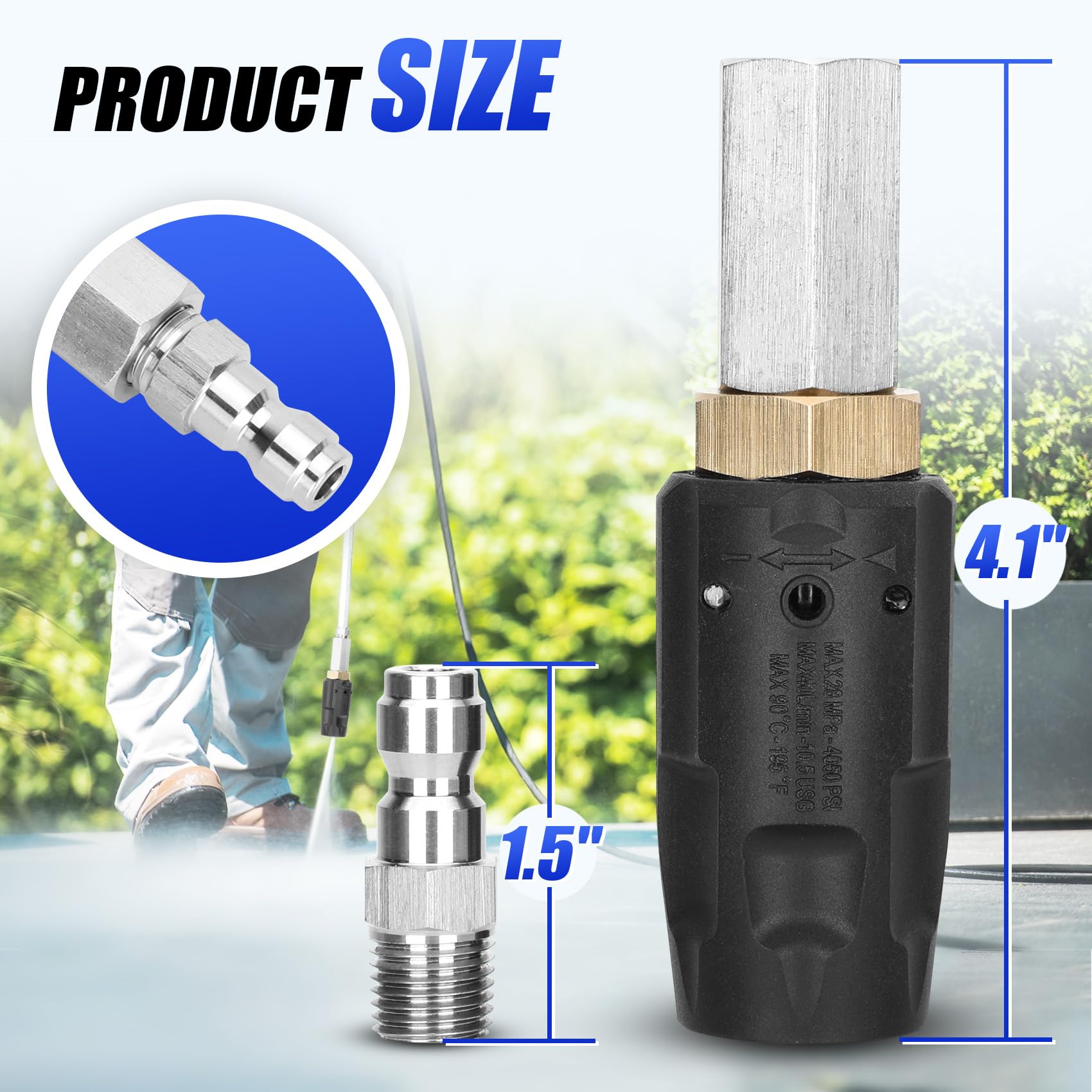 Snapklik.com : Adjustable Downstream Soft Wash Nozzle 3-7 GPM- Secure ...
