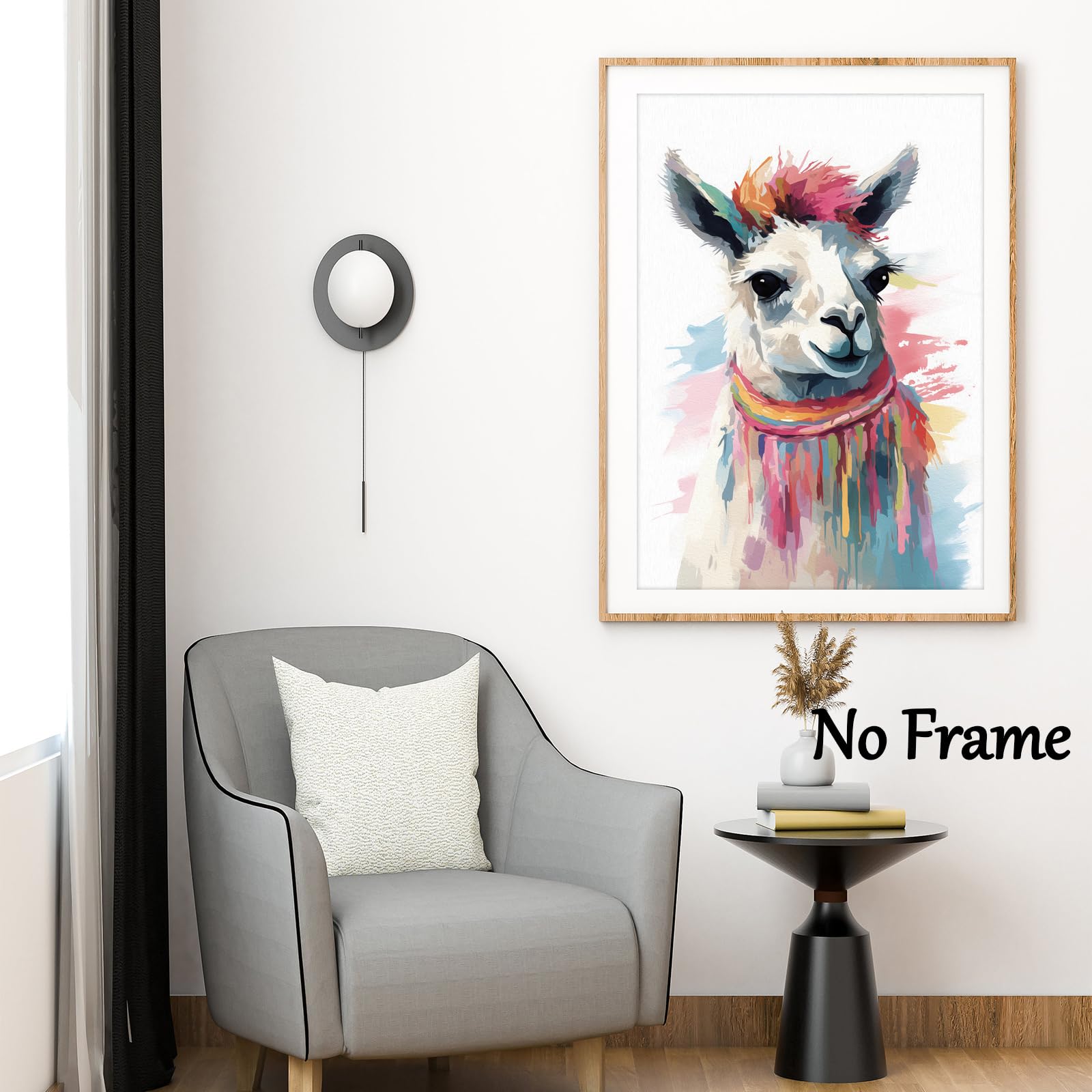 Alpaka Zeichnung Tiere Poster CCWACPP Tier Alpaka Leinwand Wandkunst