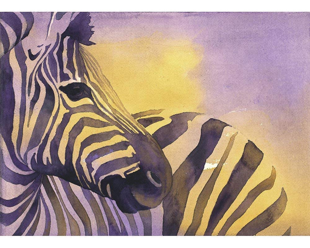 Amazon.com: Watercolor painting of striped zebra. Zebra art. Zebra ...