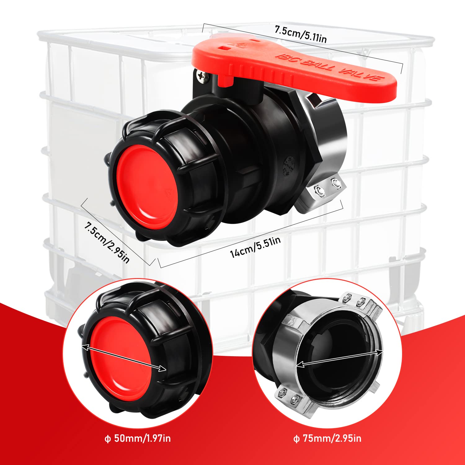 Snapklik.com : 75mm IBC Tote Adapter, IBC Tote Valve, IBC Tank Coarse ...