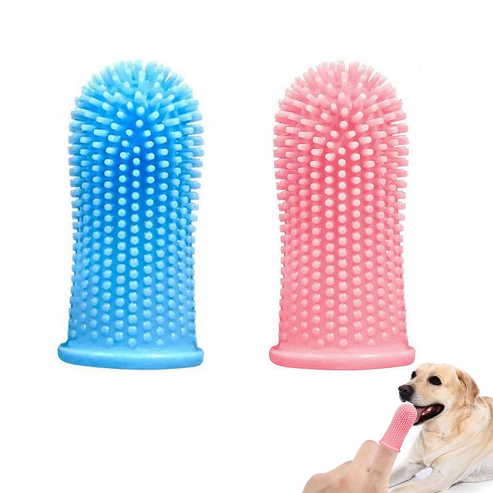 Pack of 2 Dog Toothbrush, Dog Finger Toothbrush, Dog Toothbrush for ...