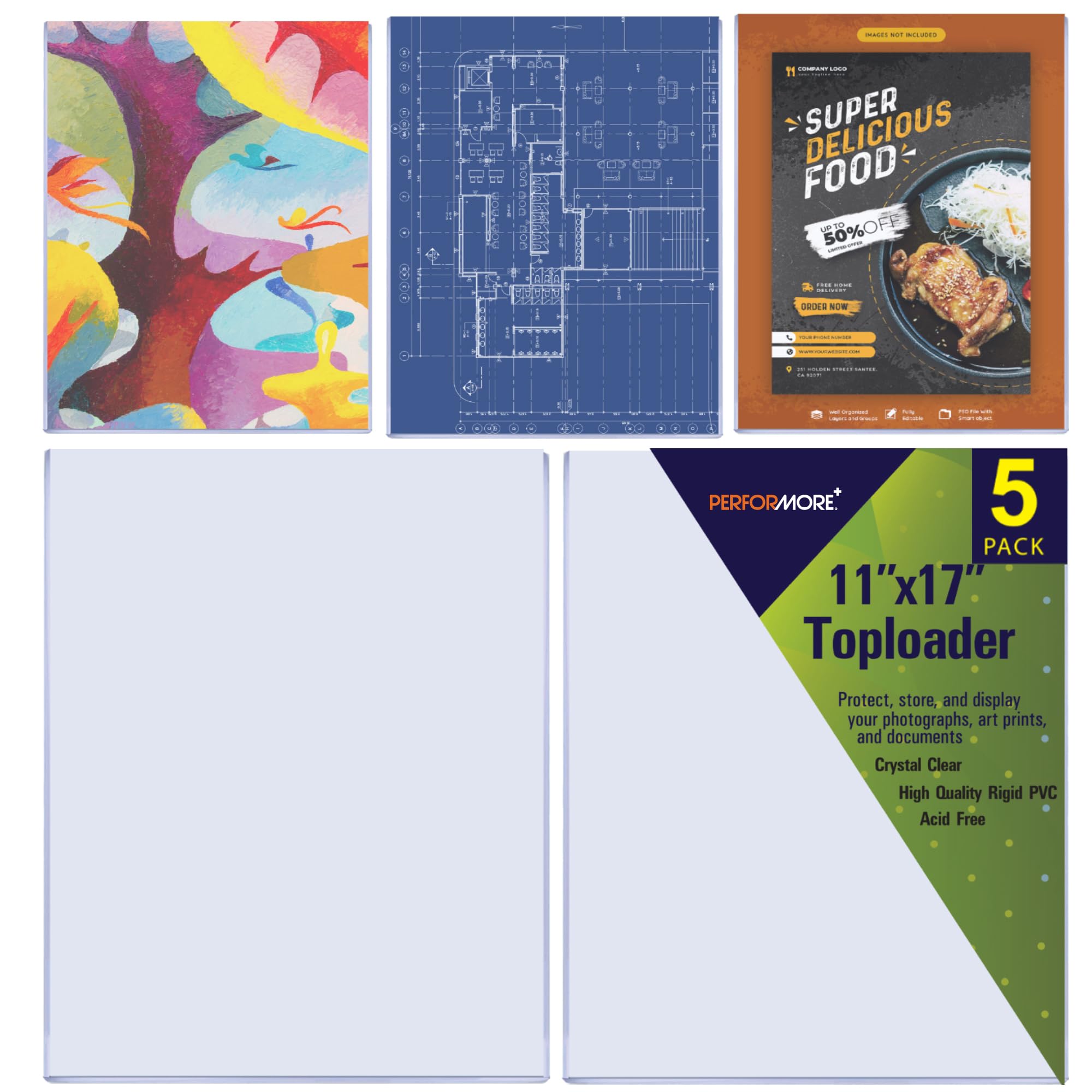 Snapklik.com : Performore 11" X 17" Heavy Duty Rigid Print Crystal ...