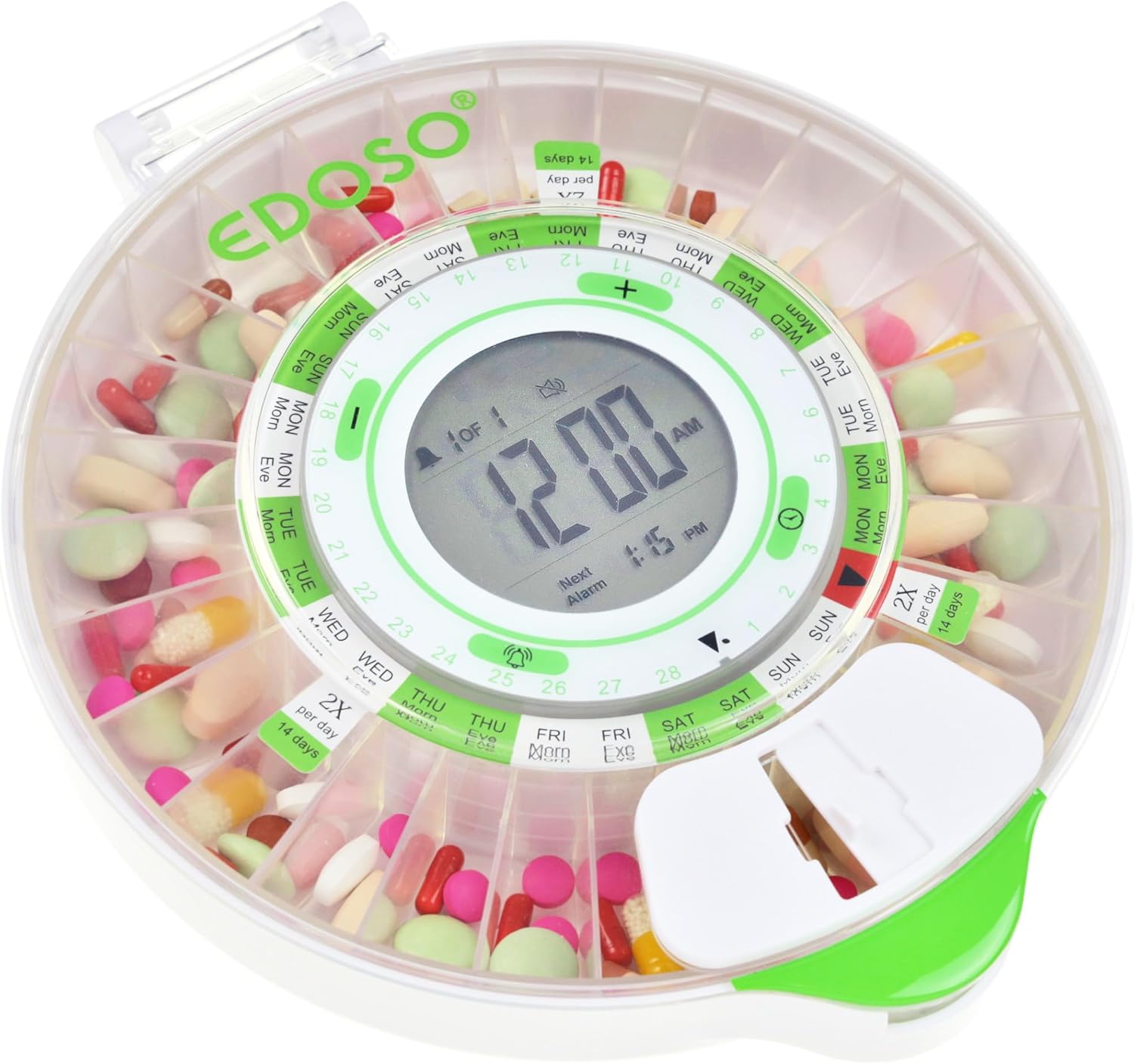 EDOSO Smart Automatic Pill Dispenser with Alarm | Model 2021 | 9 Alarms ...