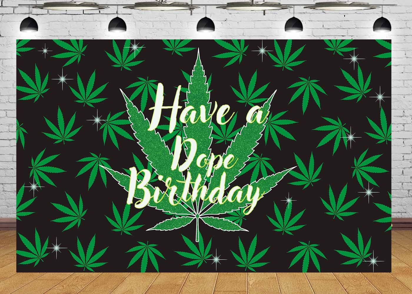 Amazon.com : Zliisang Weed Birthday Backdrop, 5.9 x 3.6ft, Polyester ...