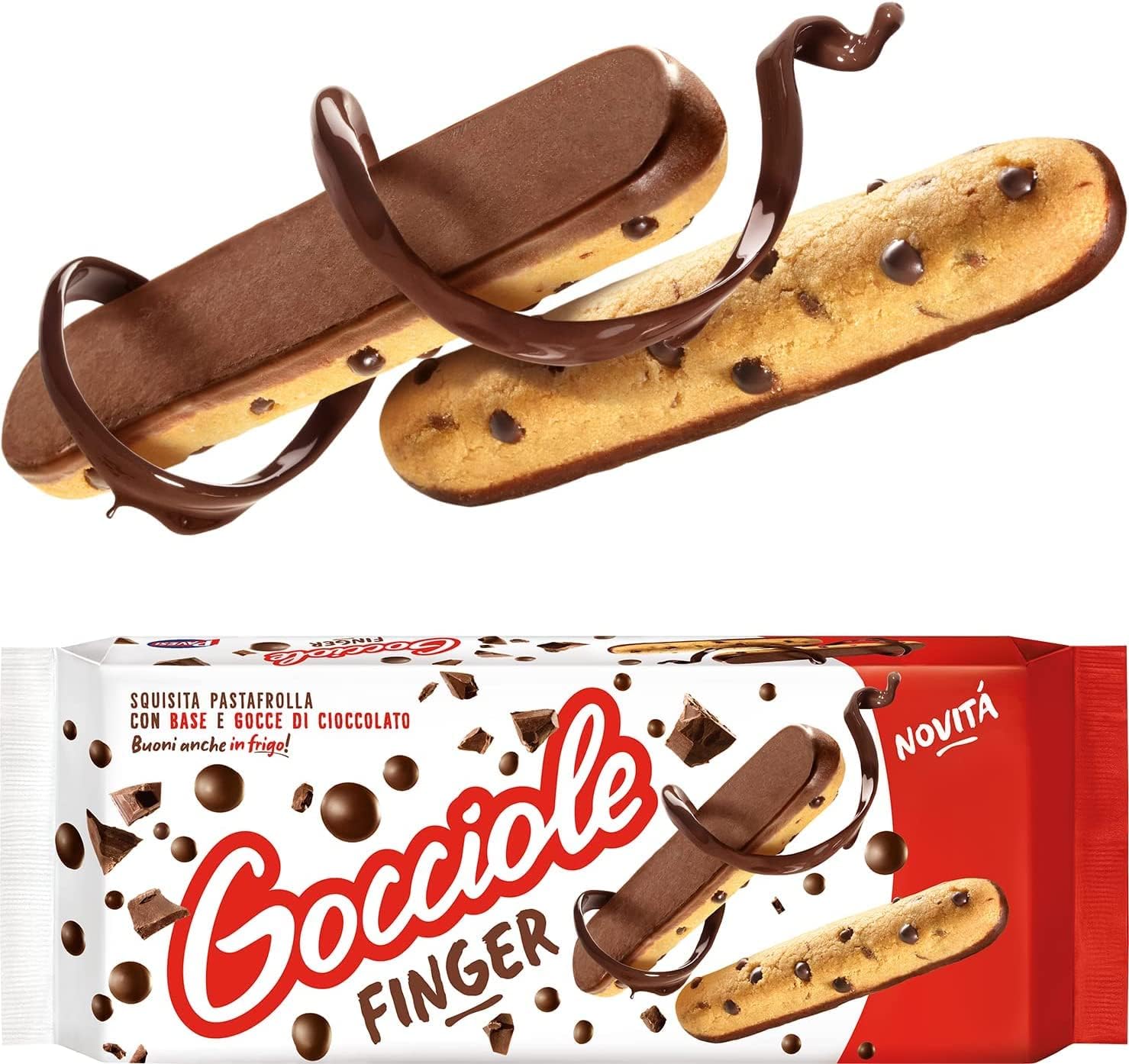 Pavesi Gocciole Finger, Biscotti di Pastafrolla con Base e Gocce di ...
