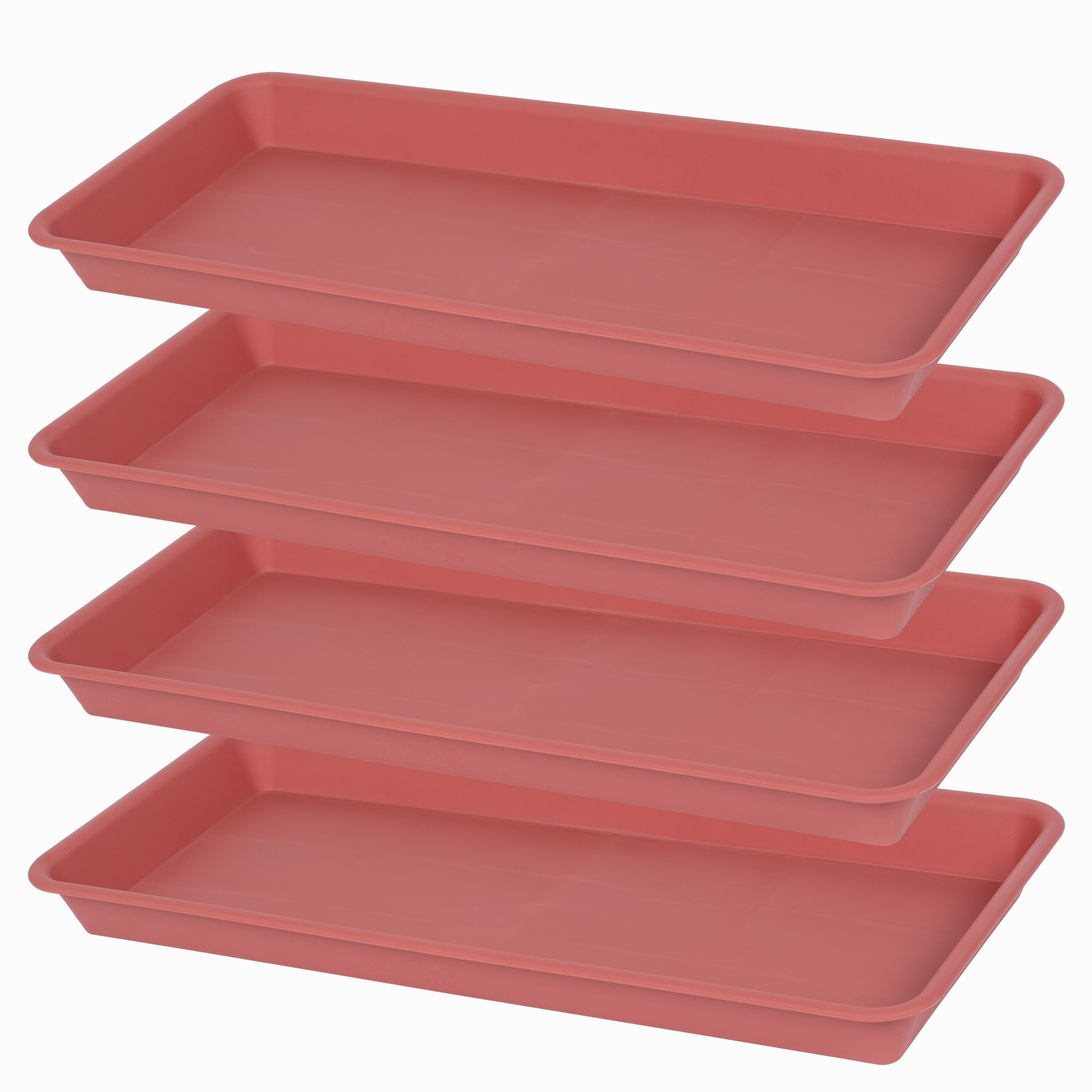 Amazon.com : VUWEZ 4 Pack of Plastic Plant Tray Saucer Rectangular 17 ...