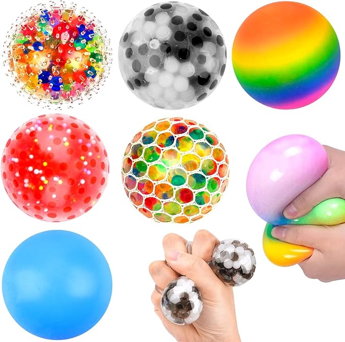 6 Pack Squishy Sensory Balls - Colour Changing Fidget Toys for Stress ...