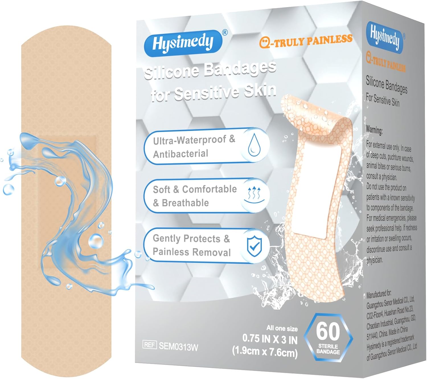 Amazon.com: Hysimedy Silicone Waterblock Bandages for Sensitive Skin ...