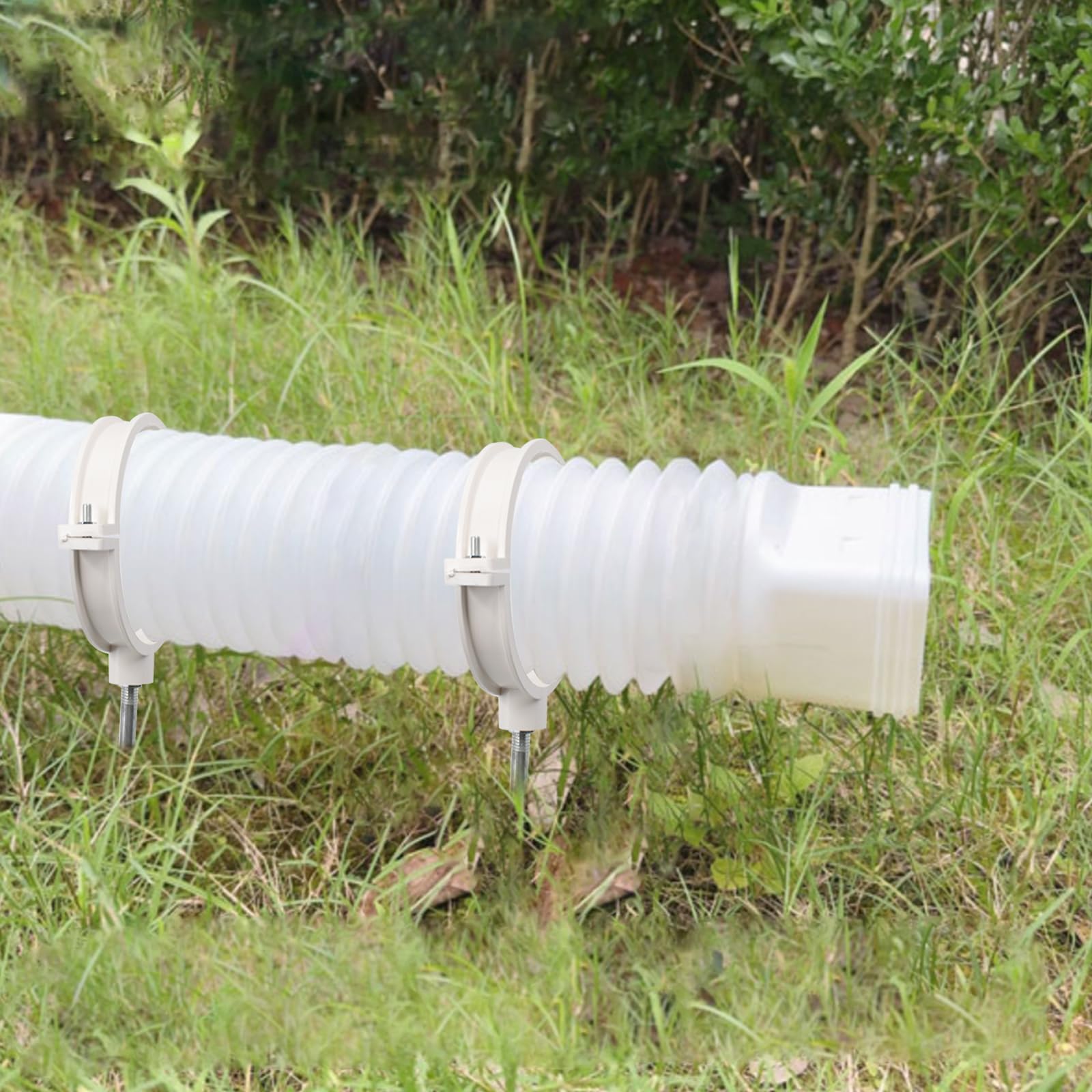 Snapklik.com : 4 Sets Gutter Downspout Brackets, Round PVC Rainwater ...