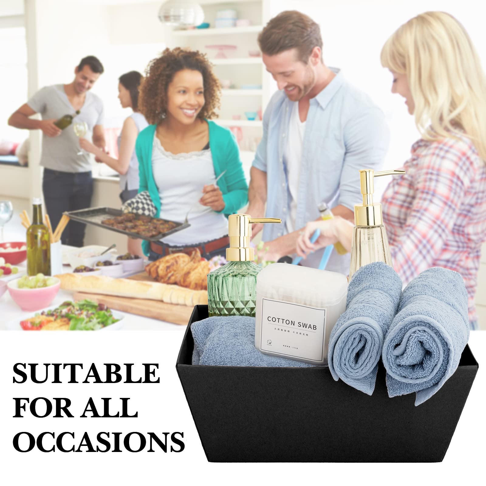 8 Pcs Gift Baskets Empty 12 x 10" Christmas Large Gift Baskets Empty to ...